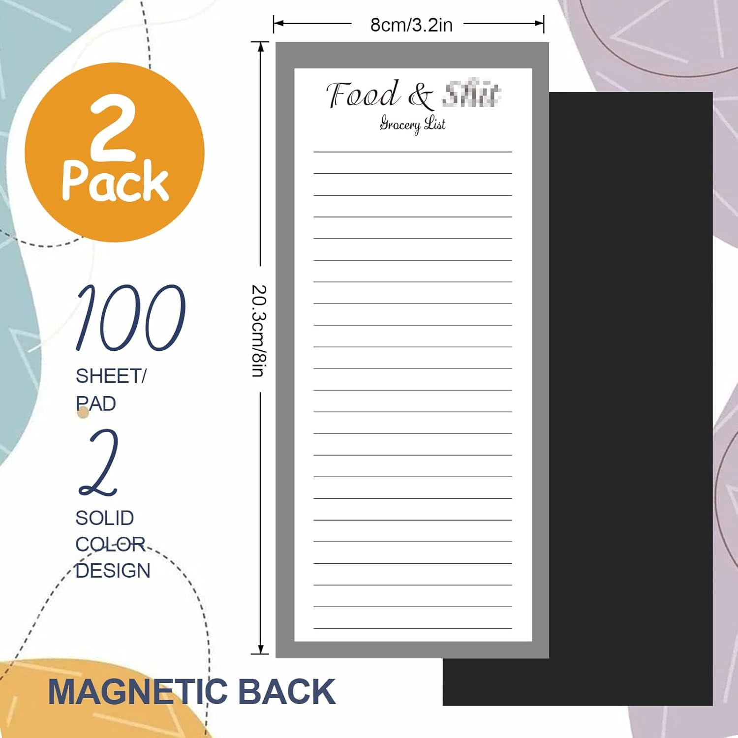TRAHOO-2 Pack Magnetic Notepads for Refrigerator, 100 Pages/Book ...