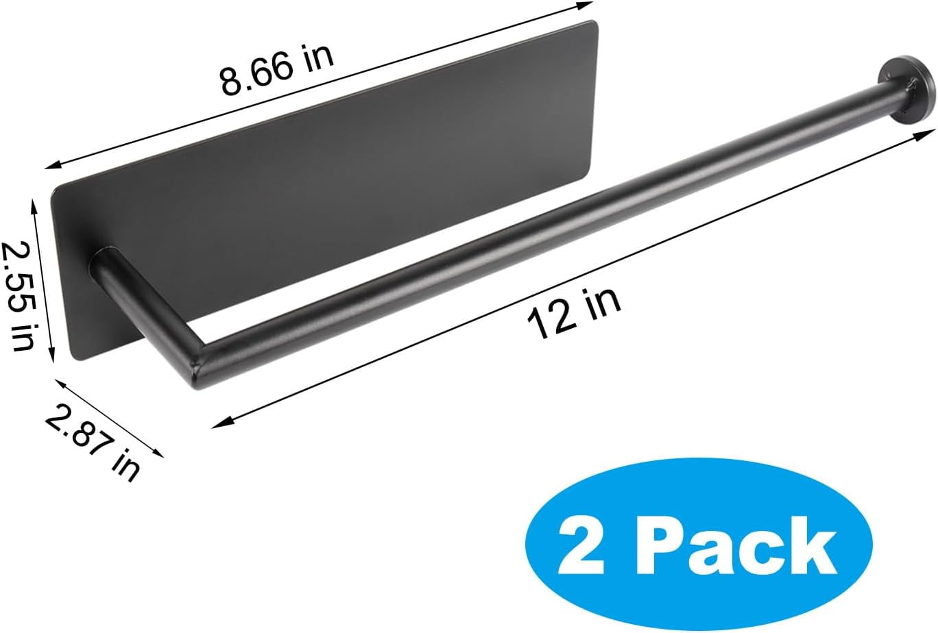 TRAHOO-2 Pack Magnetic Paper Towel Holder for Fridge,Black Kitchen ...