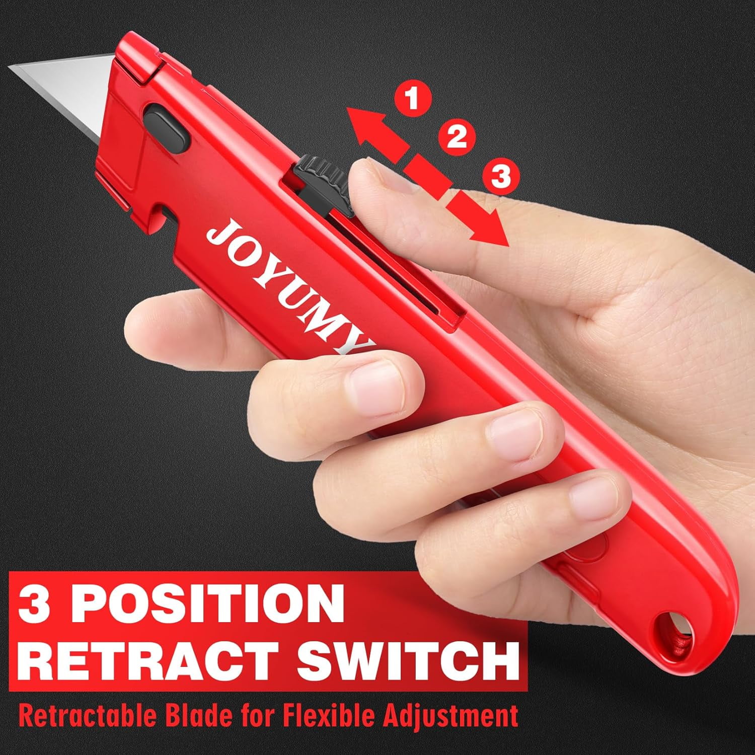 TRAHOO-2 Pack Retractable Utility Knife Box Cutters, Heavy Duty Box ...