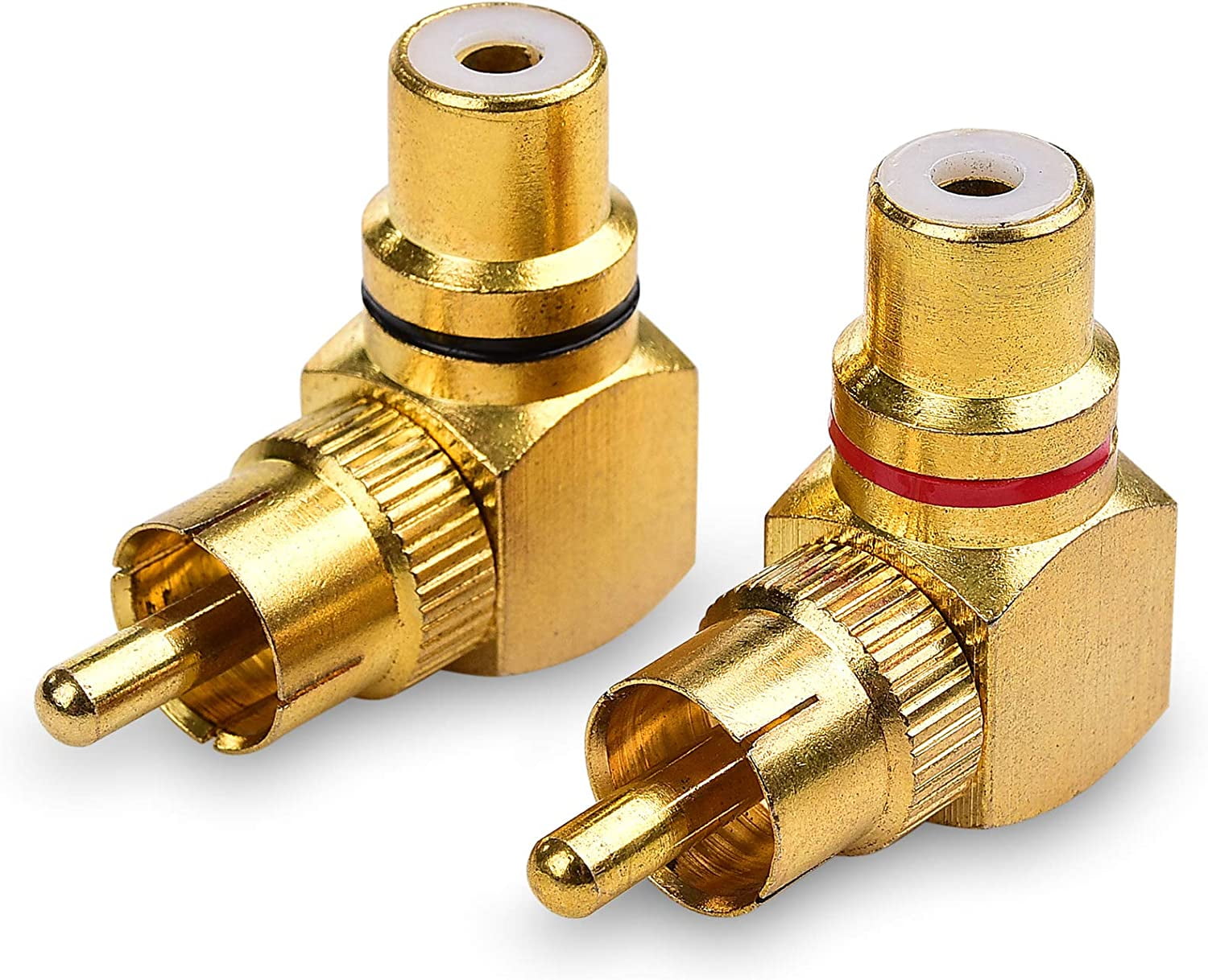 TRAHOO-2-Pack Right Angle RCA Adapter, 90 Degree RCA Adapter - Walmart.com