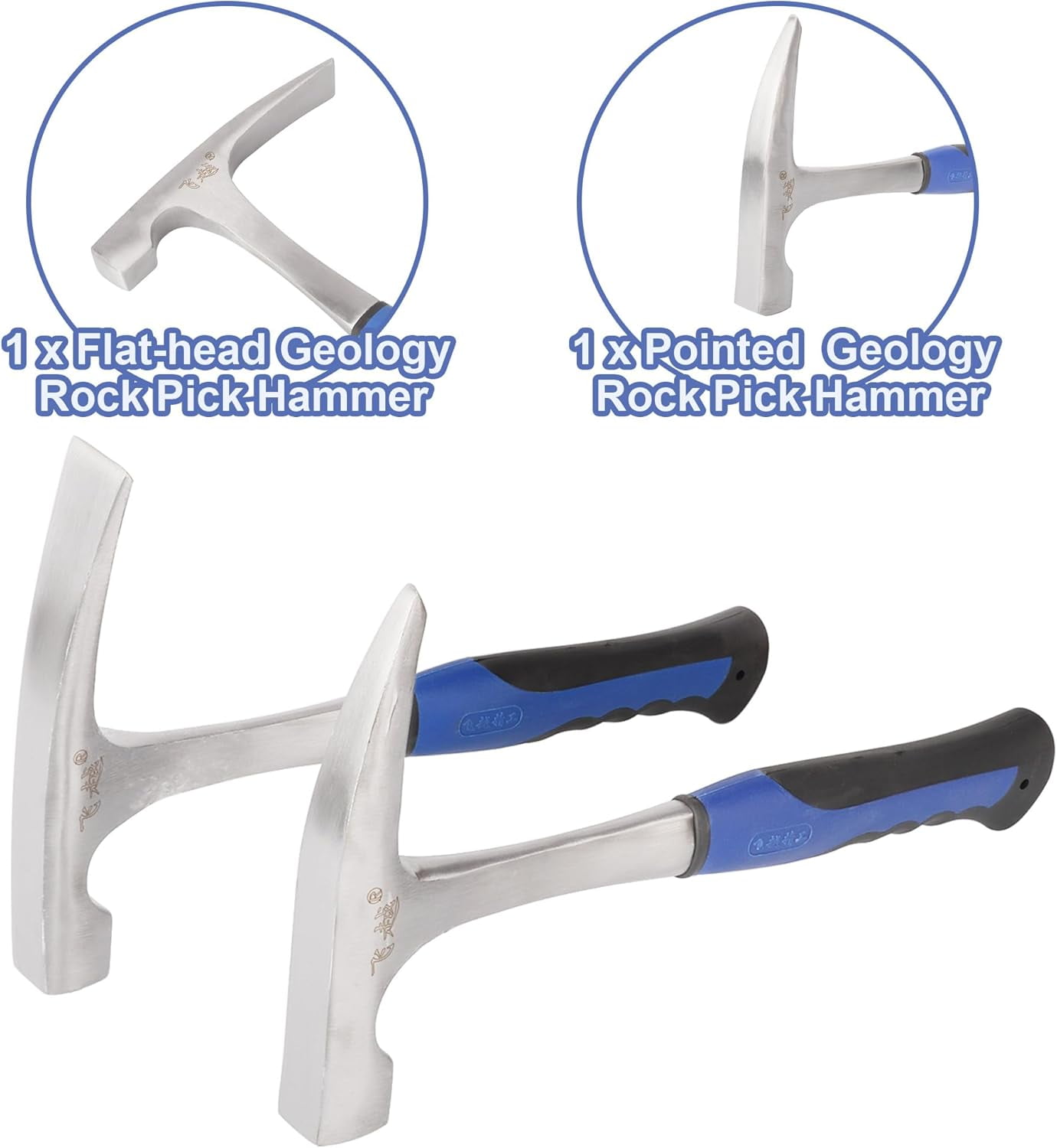 TRAHOO-2 Pack Rock Pick Hammer, 30 oz Brick Hammer, Masonry Hammer, All ...