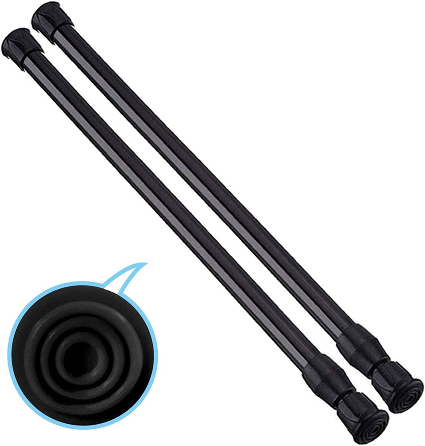 TRAHOO-2 Pack Small Tension Rods 15.7 in to 28 Curtain Rods Window Rods ...