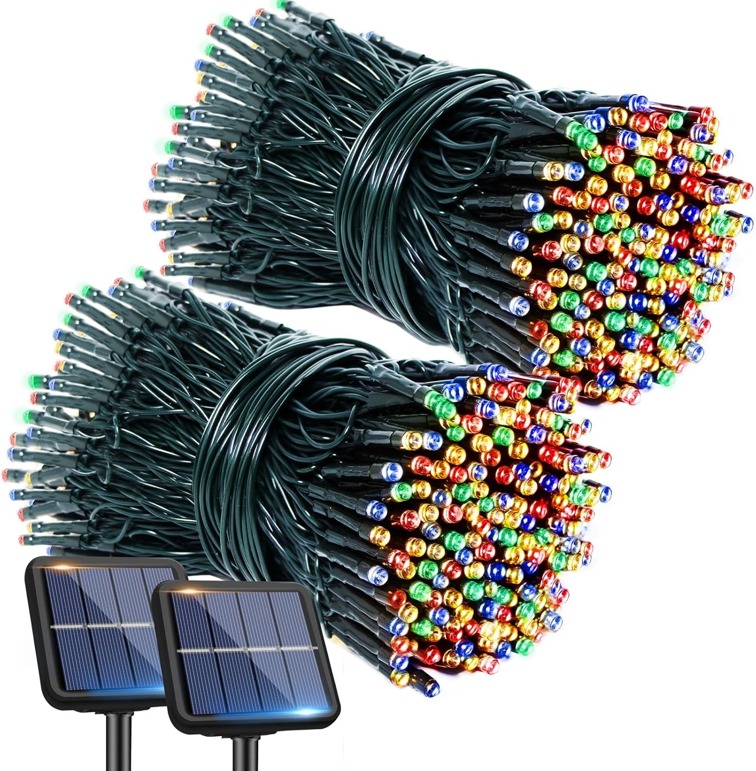 TRAHOO-2 Pack Solar String Lights Outdoor, Extra Long 240LED 78Ft Solar ...