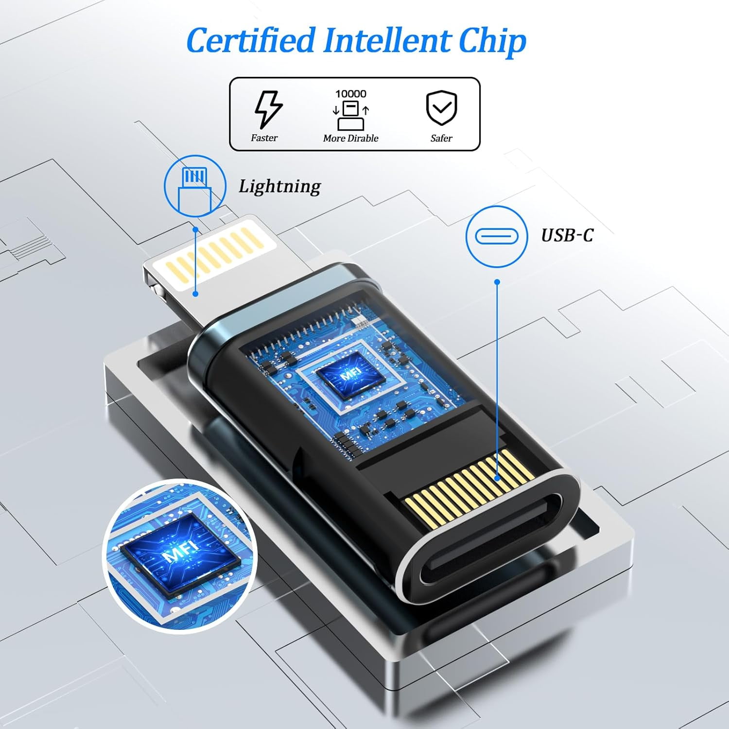 TRAHOO-2 Pack USB C to Lightning Adapter, [Apple MFi Certified] 27W ...