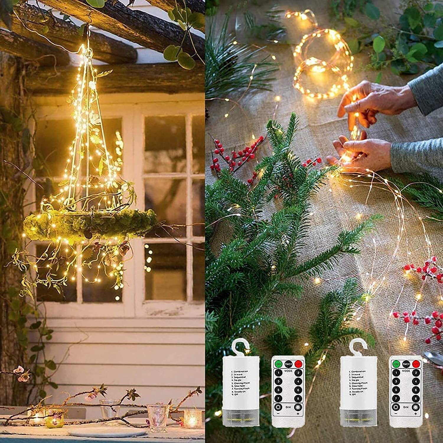TRAHOO-2 Pcs Firefly Bunch Lights,10 Strand 220 Led Waterfall Lights ...