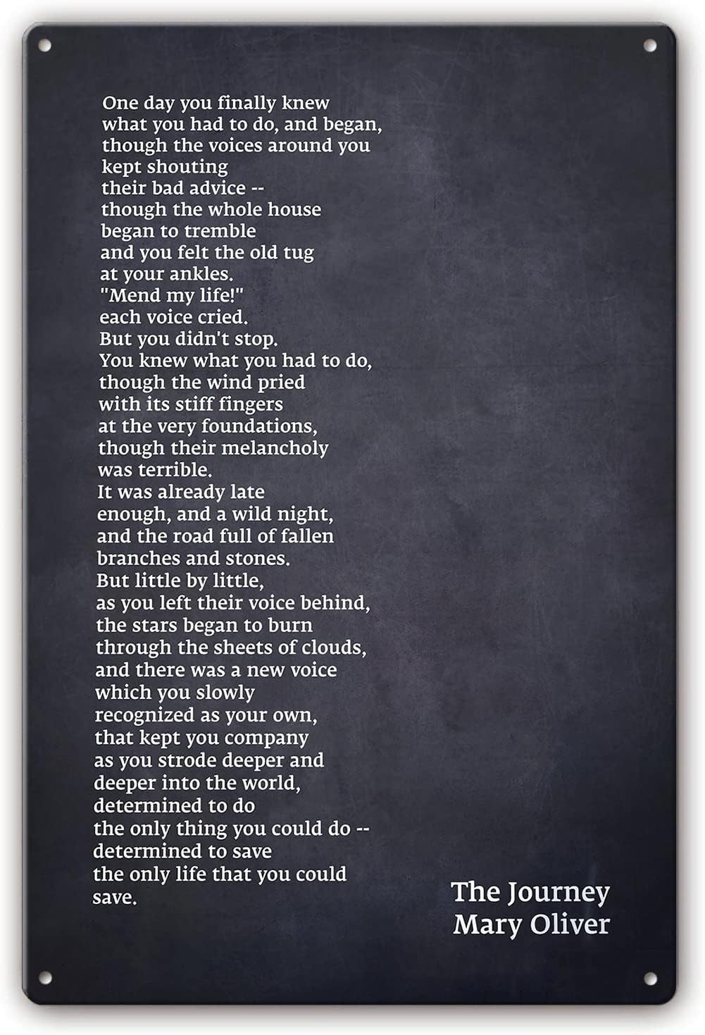 TRAHOO-20*30CM-Journey Poetry Wall Art Tin Sign Mary Oliver Quotes ...