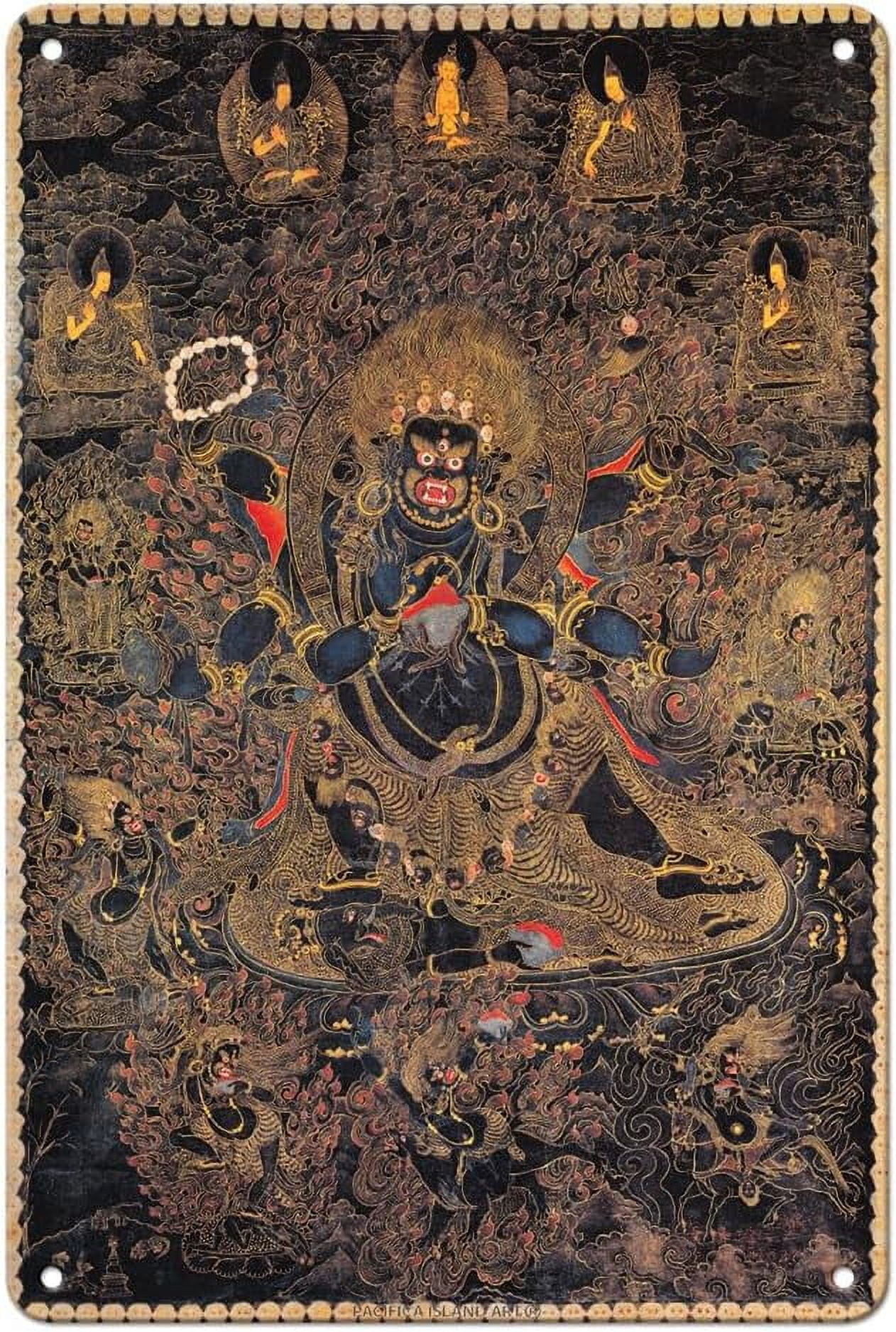 TRAHOO-20*30CM-Mahakala - Great Black Guardian Of Buddha - Tantric ...