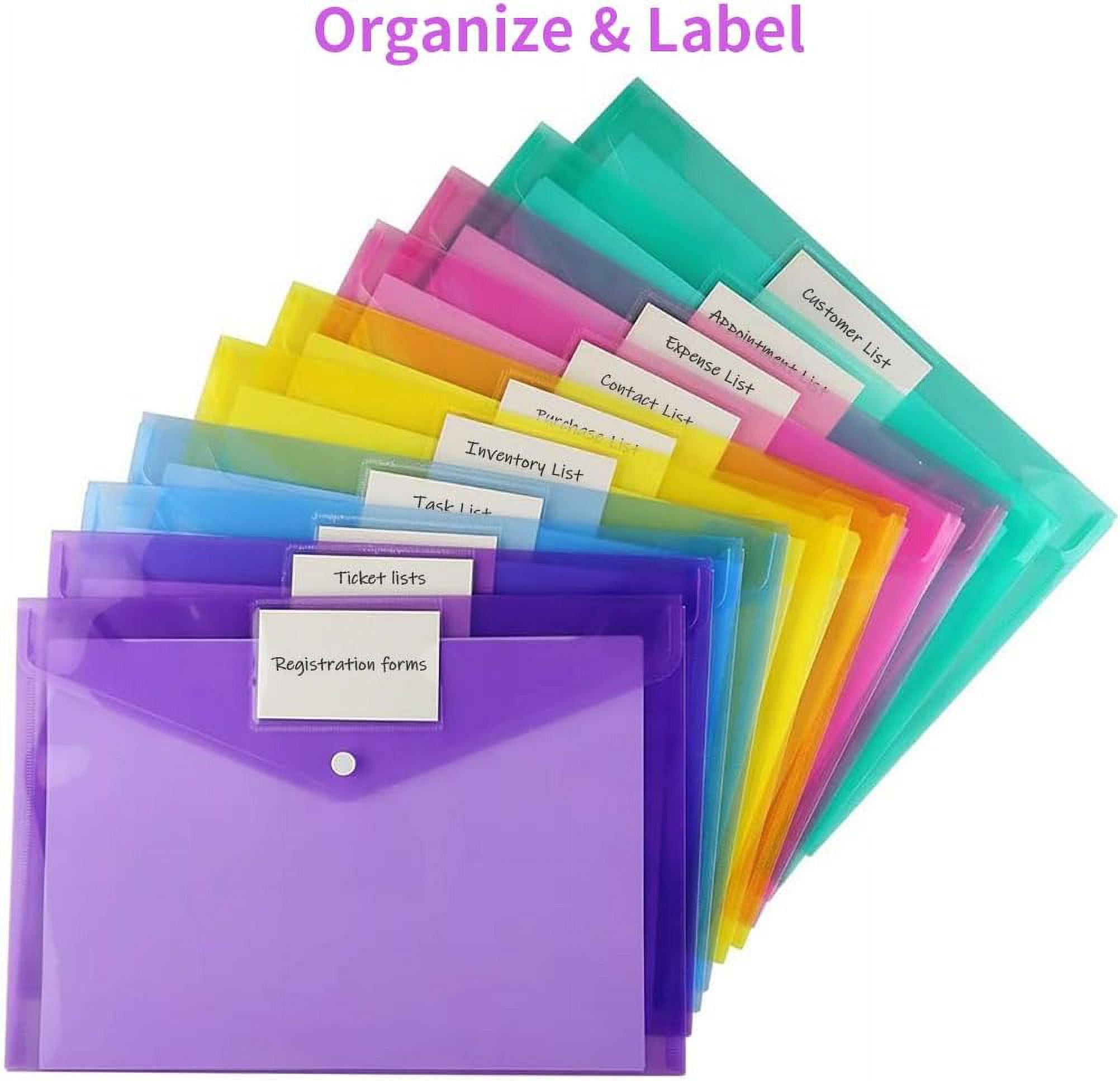 TRAHOO-20 Pack Folders Plastic Envelopes, Clear Plastic File Folder for ...