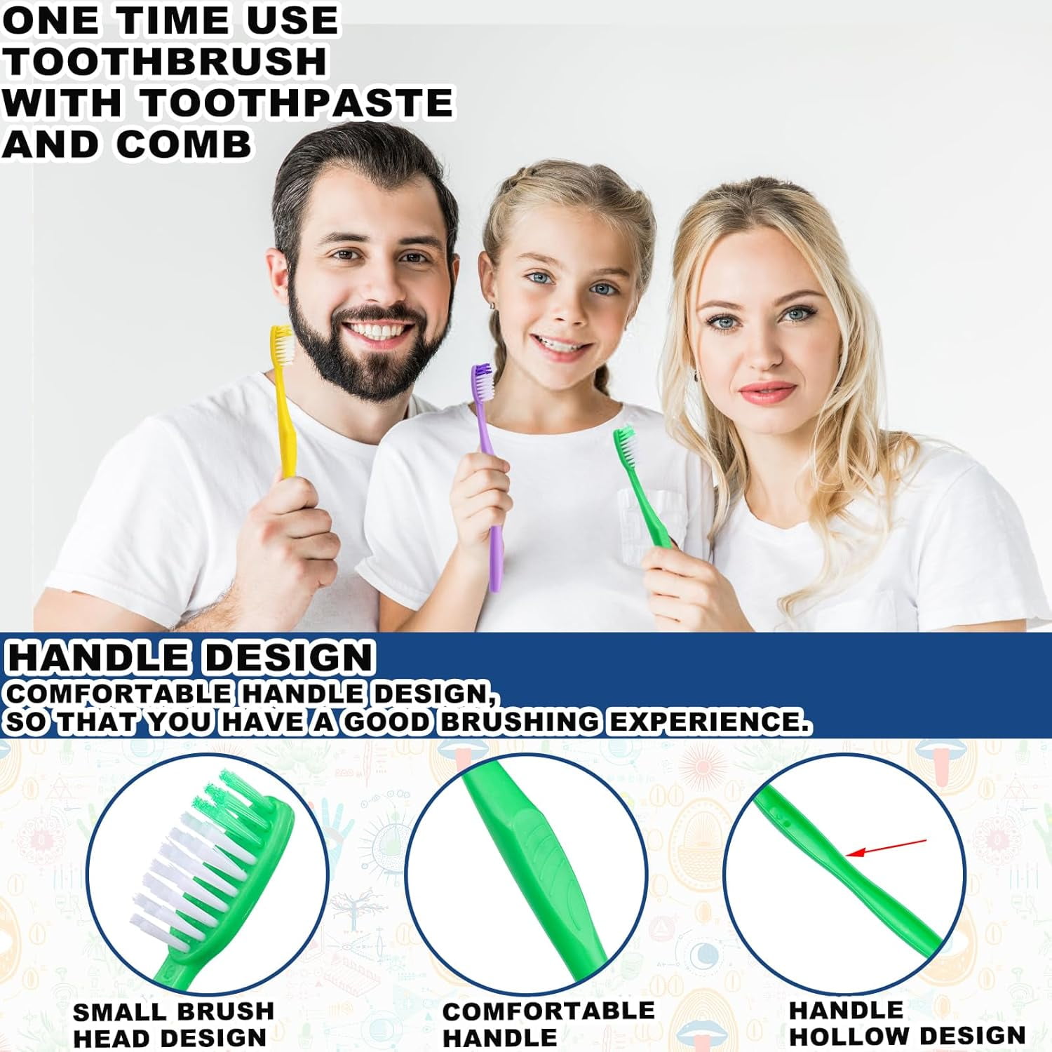 TRAHOO-20 Pcs Disposable Toothbrushes with Toothpaste and Comb,10g ...