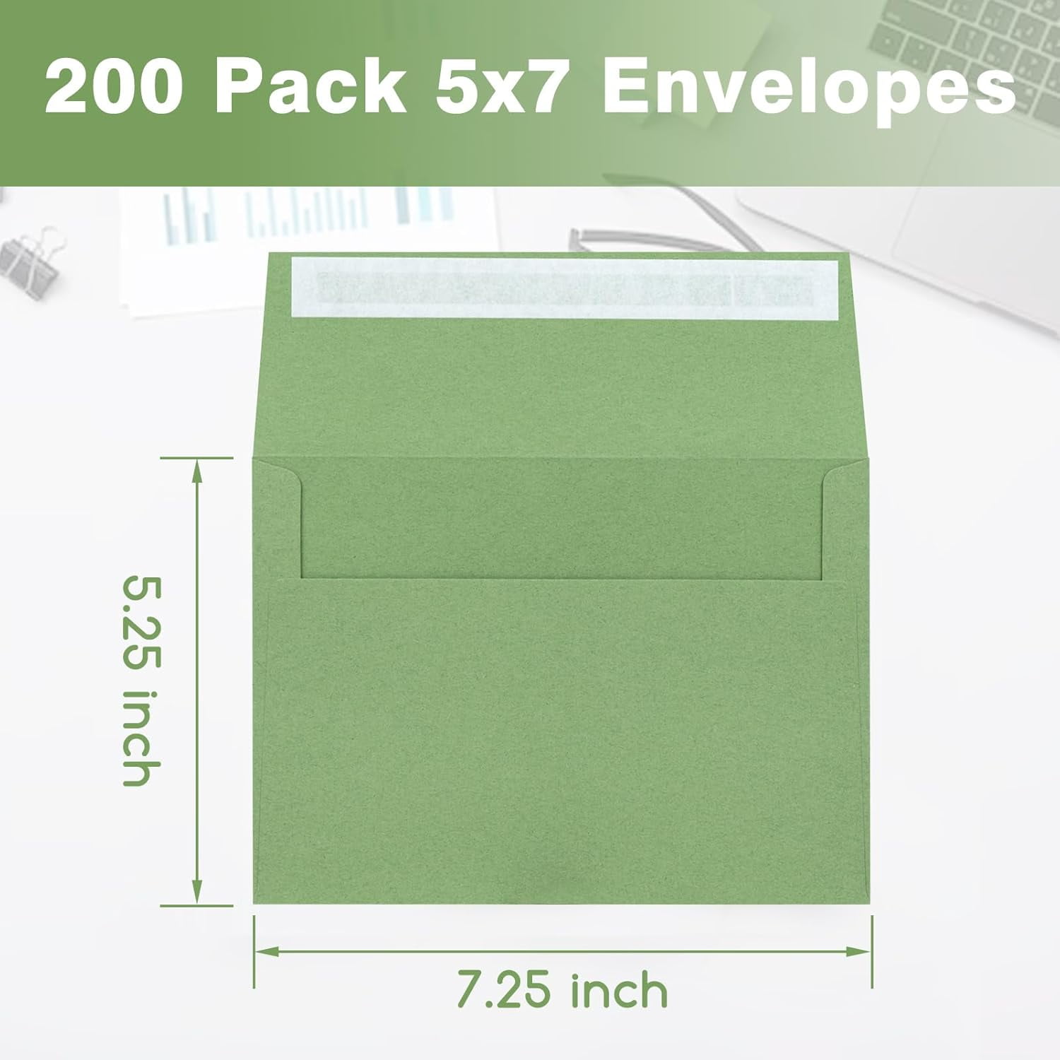 TRAHOO-200 Pack 5x7 Invitation Envelopes with Peel & Seal for Cards,A7 ...