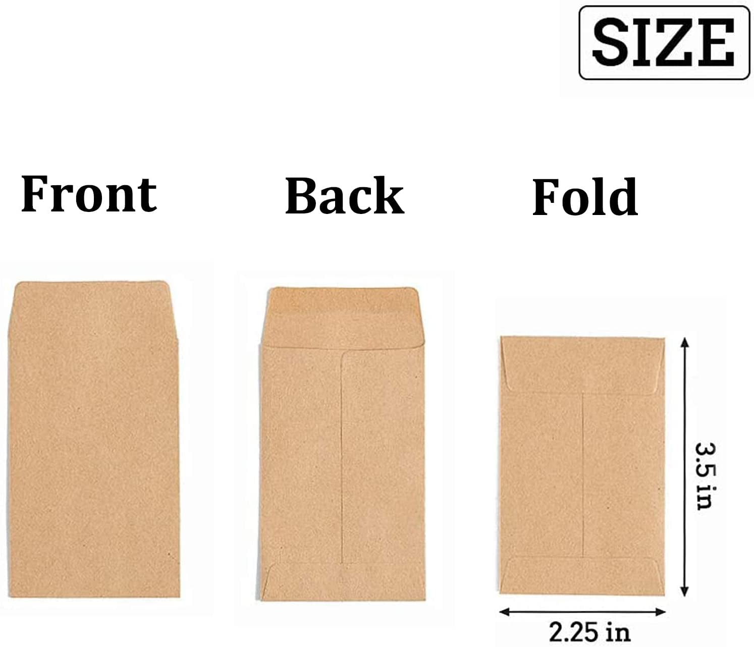 TRAHOO-200 Packs Self-Adhesive Small Parts Envelopes Kraft Self Sealing ...