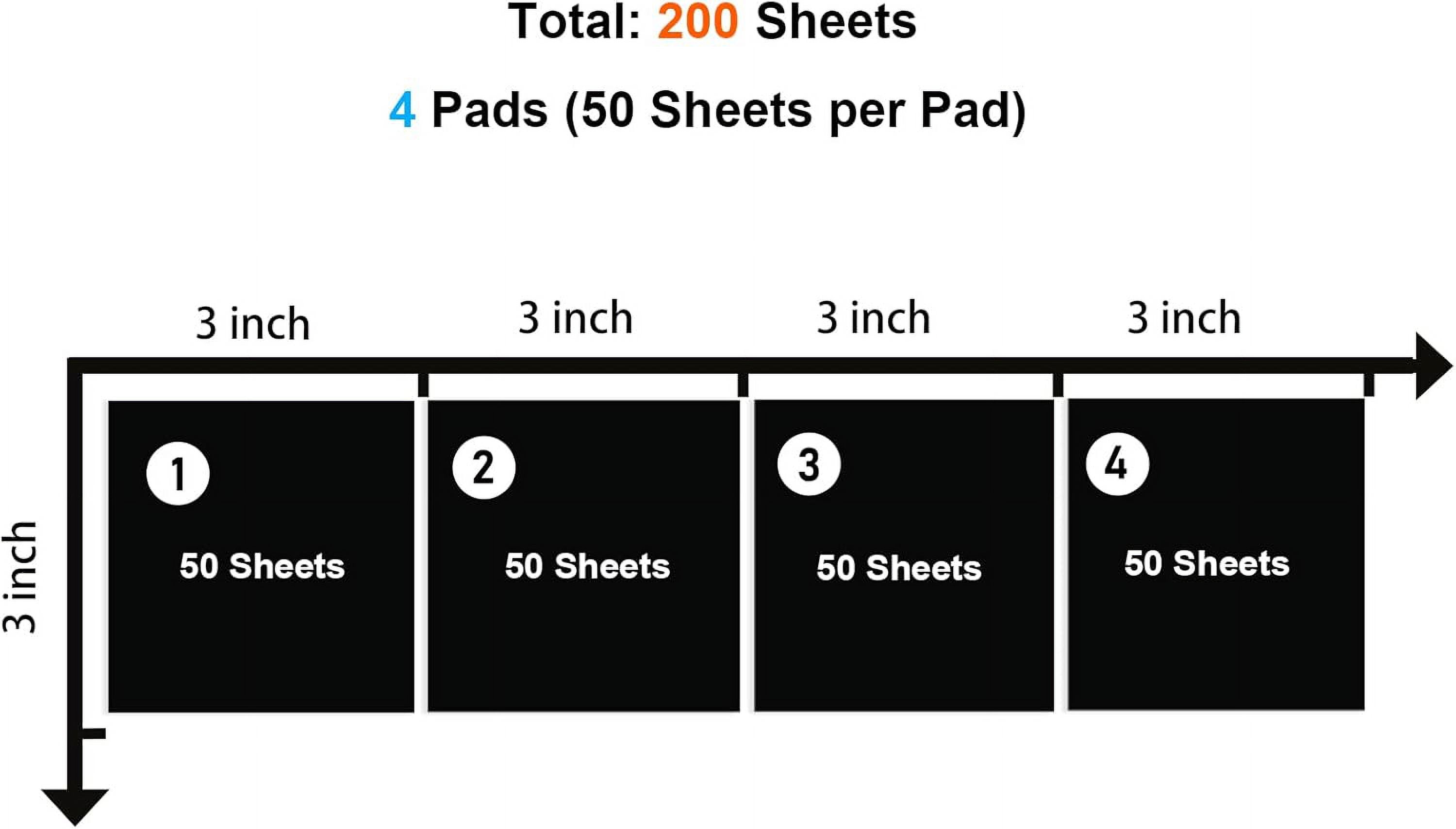 TRAHOO-200 Sheets Black Transparent Sticky Notes, 3x3 Inch Translucent ...