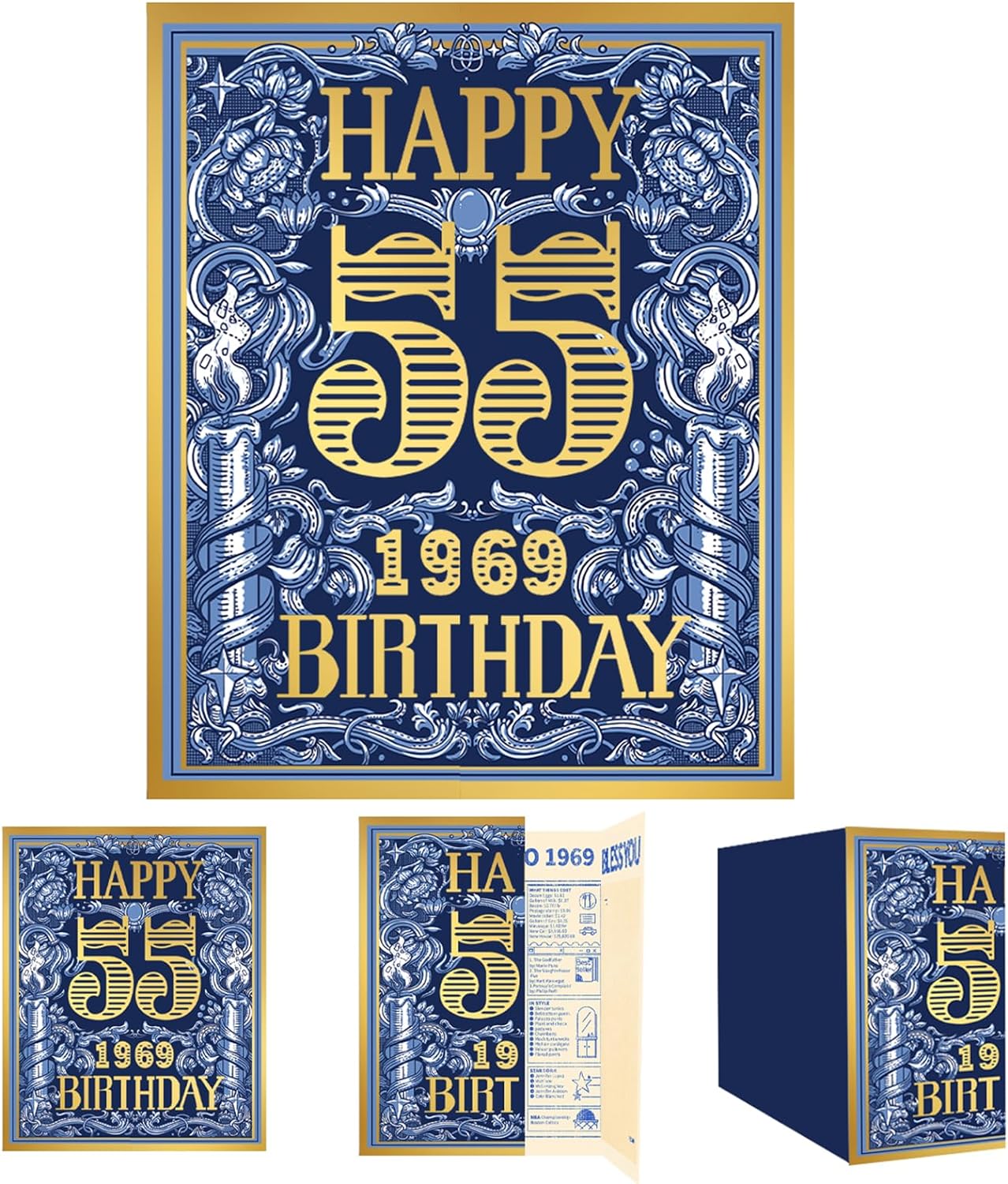 TRAHOO-2024 55th Birthday Greeting Card, 55 Year Old Birthday Gift Card ...