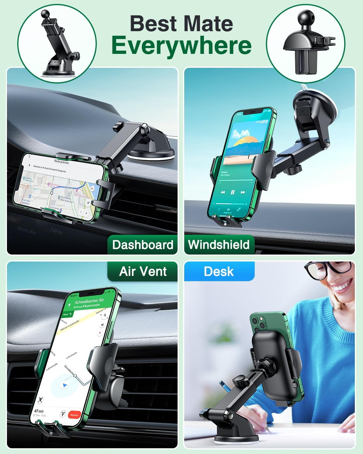TRAHOO-2024 【Best Military-Grade】 Phone Holders for Your Car 【65 LBS ...
