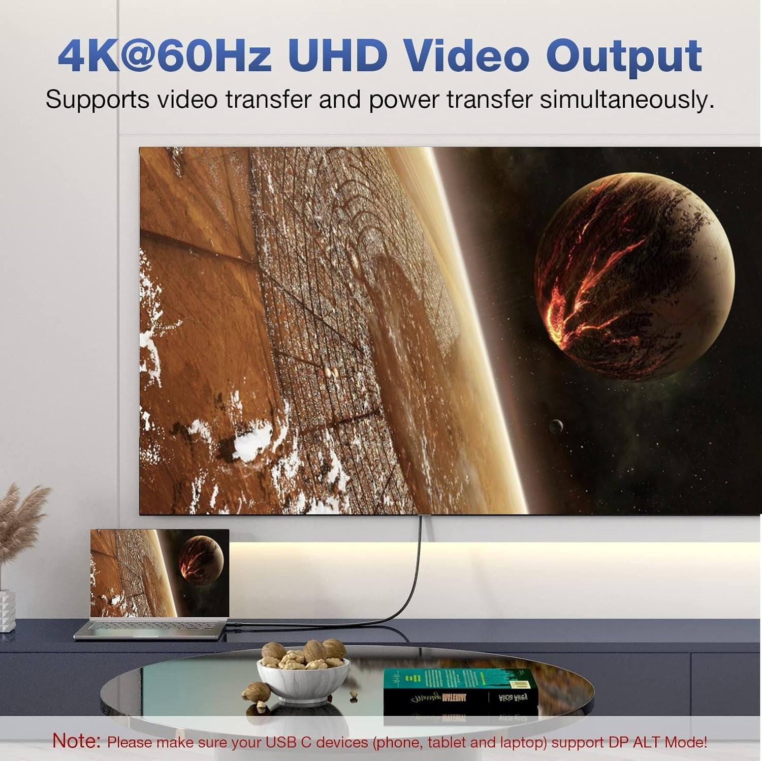 TRAHOO-20Gbps USB C 3.2 Gen 2 Cable, Type C 4K@60Hz UHD Video 5A/240W PD3.1 Fast Charge w/E ...