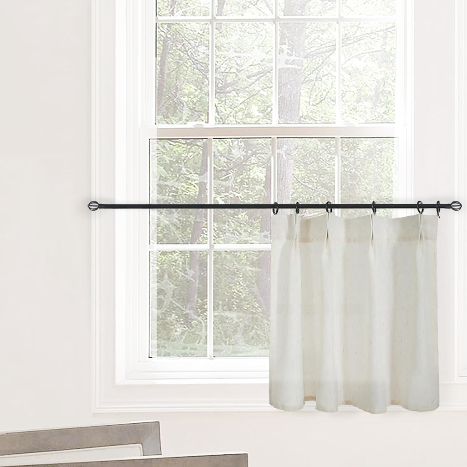 TRAHOO-24 Inch Wide Kitchen Window Cafe Curtains 15 Inches Long Over ...