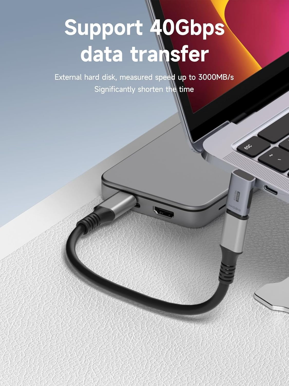 TRAHOO-240W 40Gbps 8K USB C Adapter, USB-C Male to USB-C Female Adapter ...