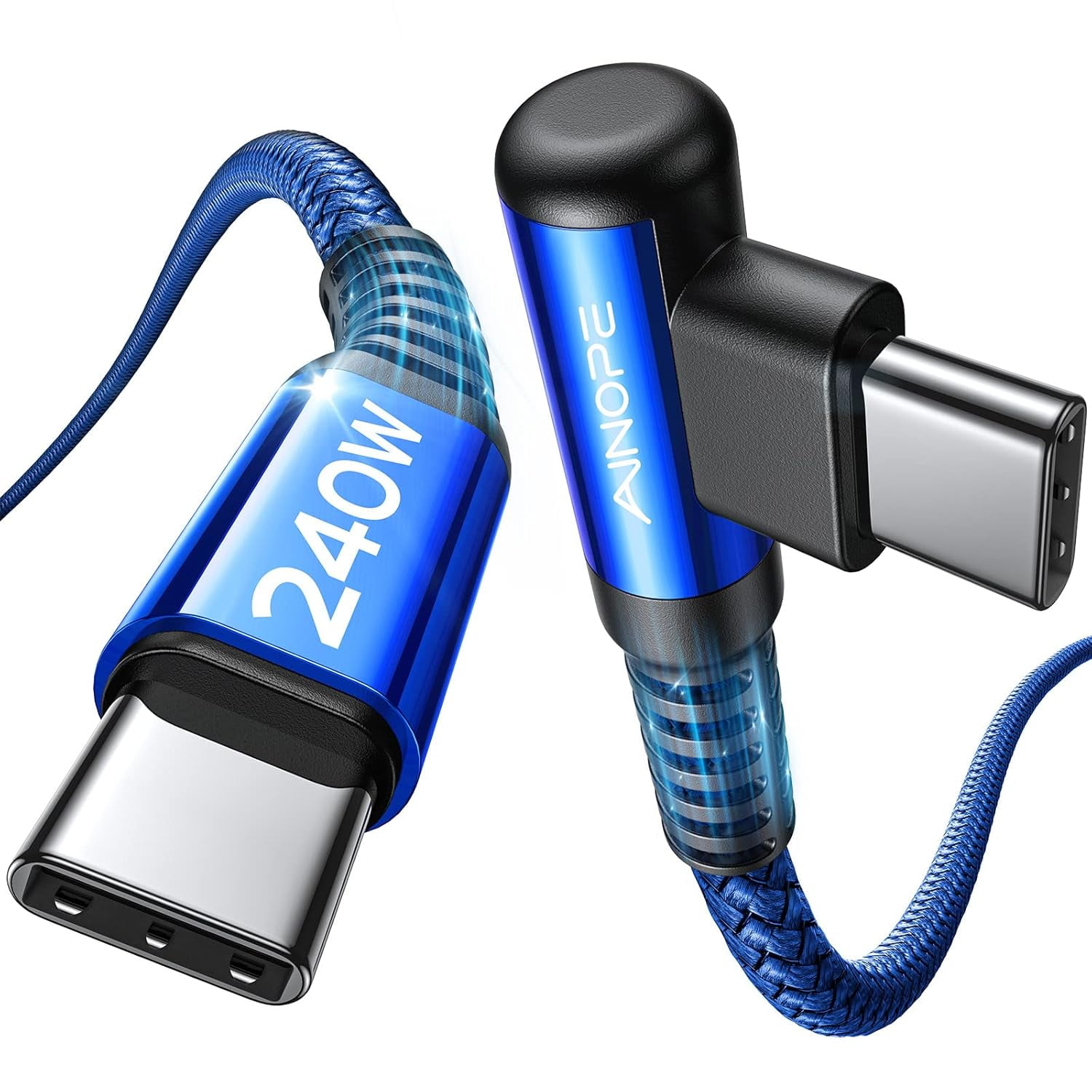 TRAHOO-240W High Speed USB C Cable [6.6ft] USBC to USBC Cable, Right ...