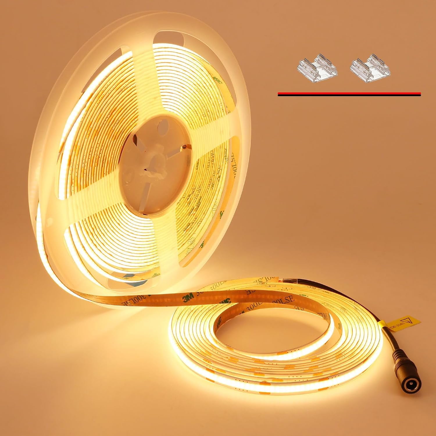 TRAHOO-24V COB LED Strip Light 2700K Warm White 32.8ft/10M Super Bright ...