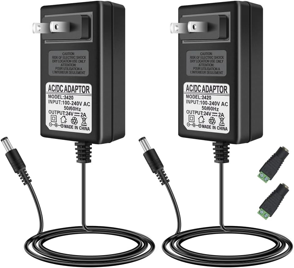 TRAHOO-24V Power Supply, DC 24 Volt 2A 48W LED Lights Power Supply ...