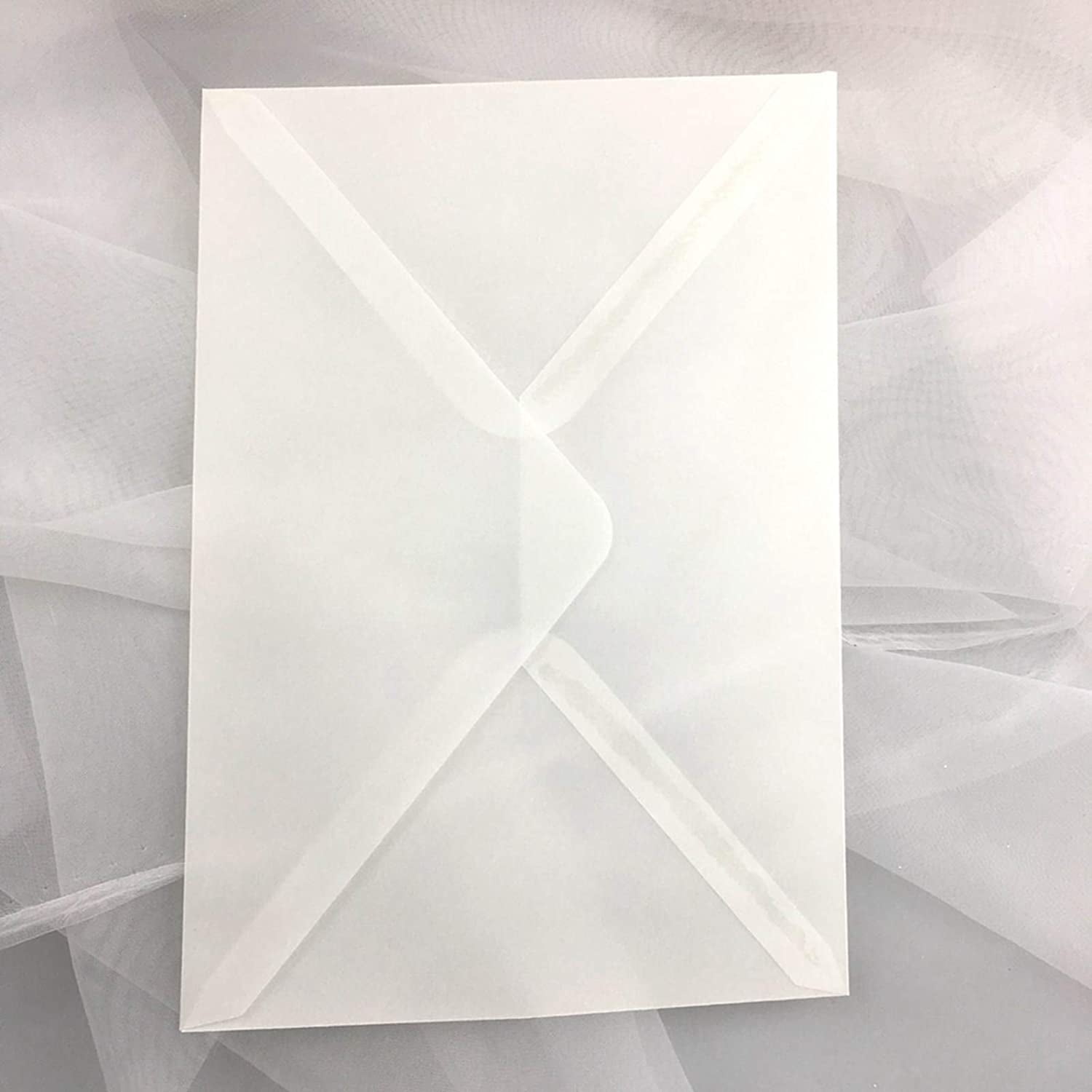 TRAHOO-25 PCS A7 Translucent Paper Vellum Envelopes,5.35 x 7.7 inches ...