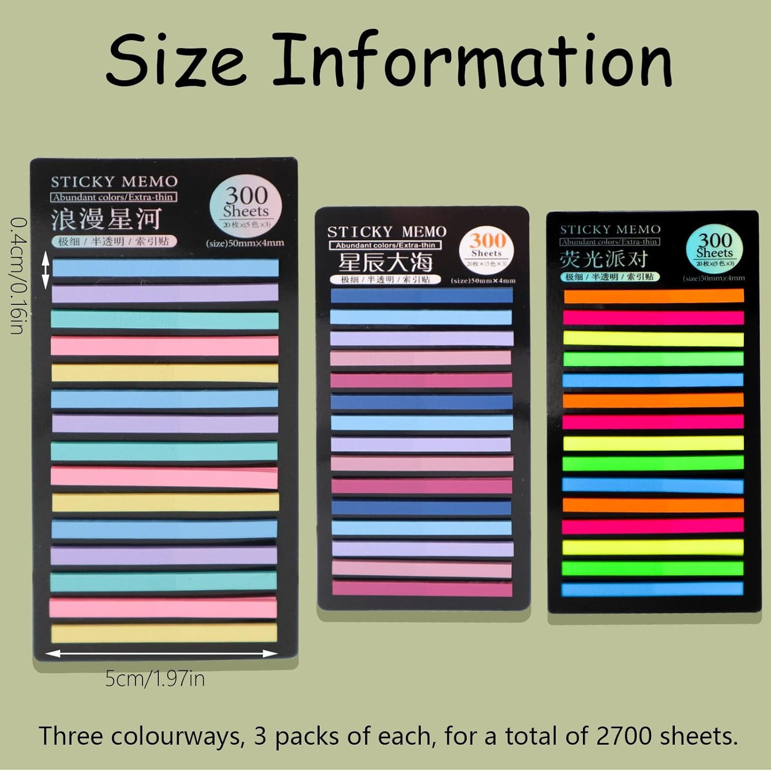 TRAHOO-2700pcs Transparent Highlighter Tape, Short Reusable Highlight ...