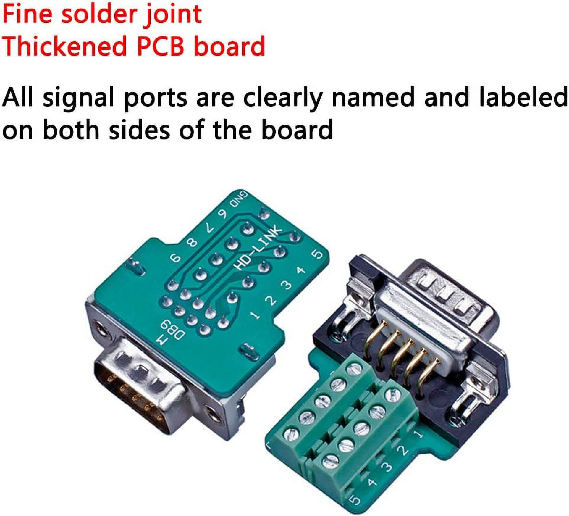 TRAHOO-2PCS DB9 Solderless RS232 D-SUB Serial to 9-pin Port Terminal ...