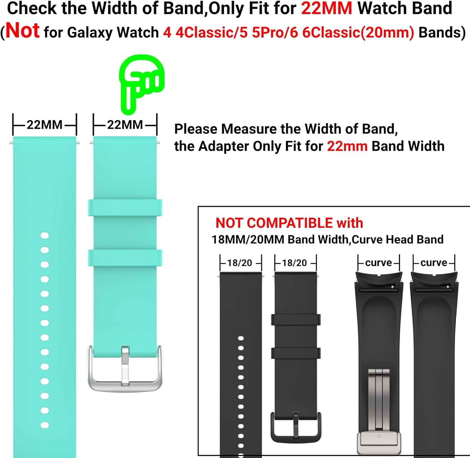 TRAHOO-2Pairs Adapters Compatible with Samsung Galaxy Watch Ultra 47mm ...