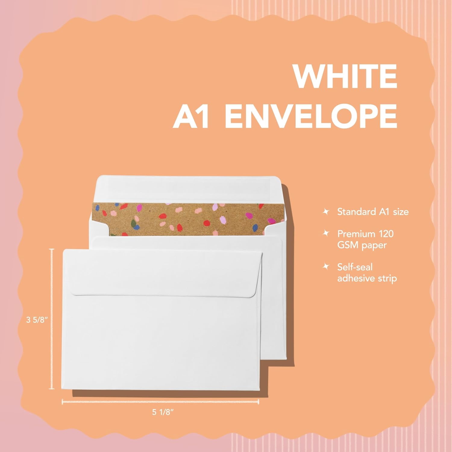 TRAHOO-- 3 5/8” X 5 1/8” (250 Count) A1 White Envelopes Self Seal for ...