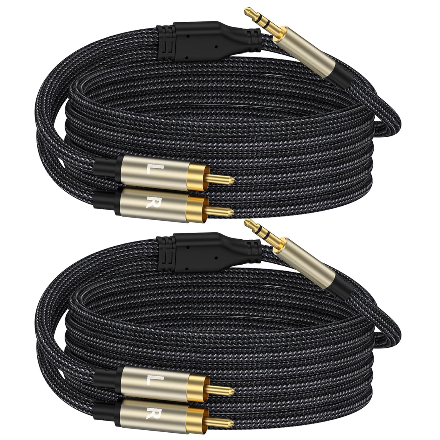 TRAHOO-3.5mm to RCA Cable, RCA Male to Aux Audio Adapter HiFi Sound Headphone Jack Adapter Metal ...