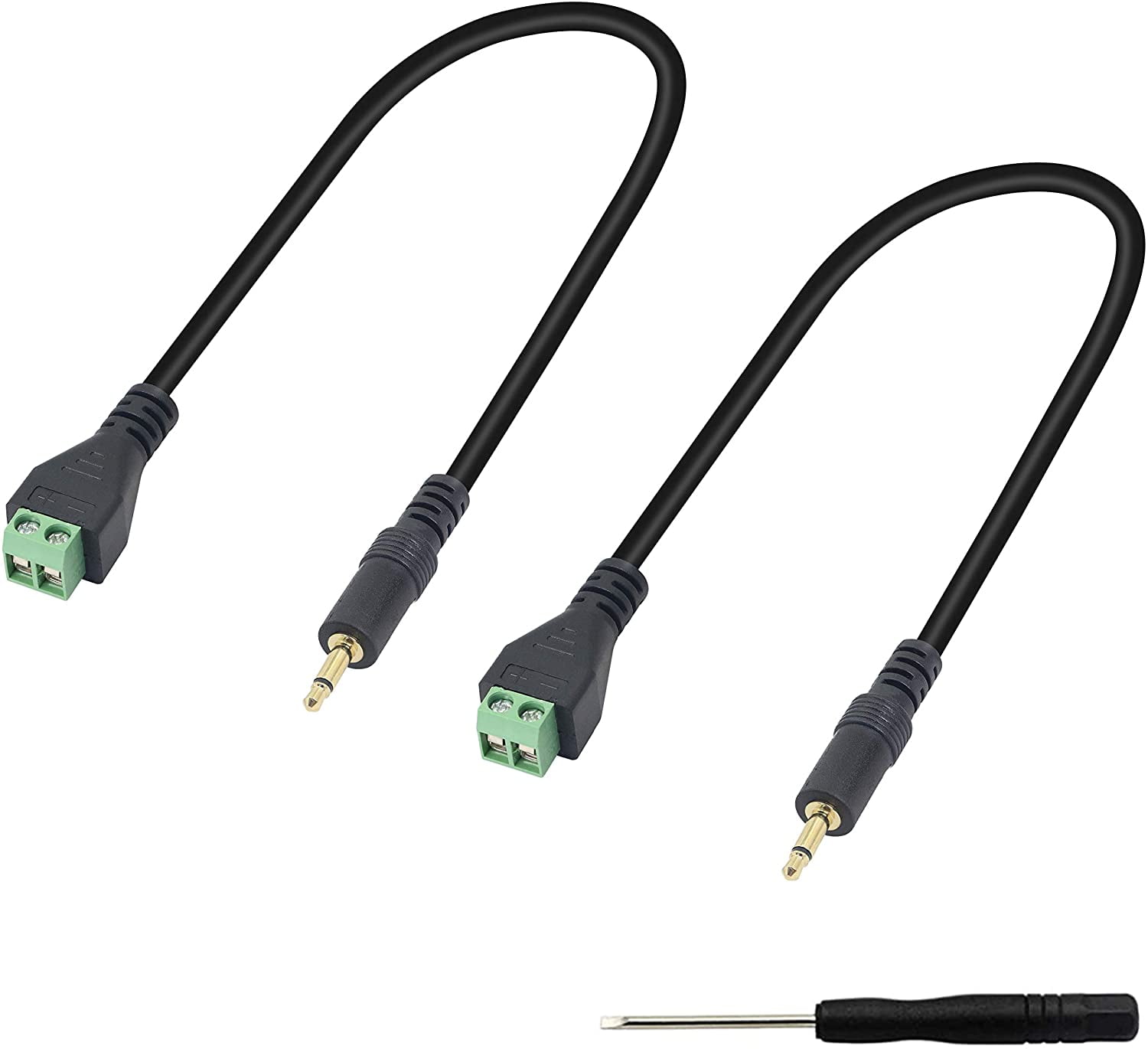 TRAHOO-3.5mm Terminal Block Cable, 1/8 Inch TS Mono Solderless Screw ...