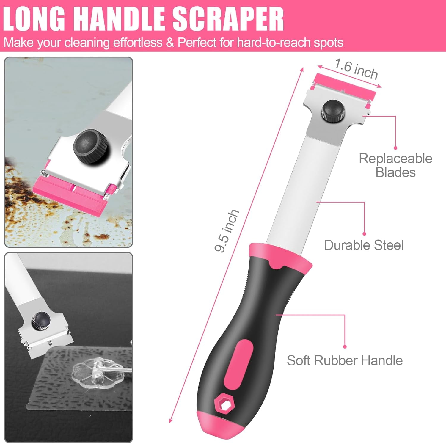 TRAHOO-3 Pack Razor Blade Scraper, Premium Cleaning Scraper Tool with ...