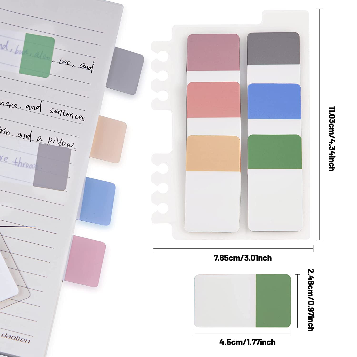 TRAHOO-300 Pieces Tabs, Sticky Index Tabs, Morandi Sticky Tabs ...