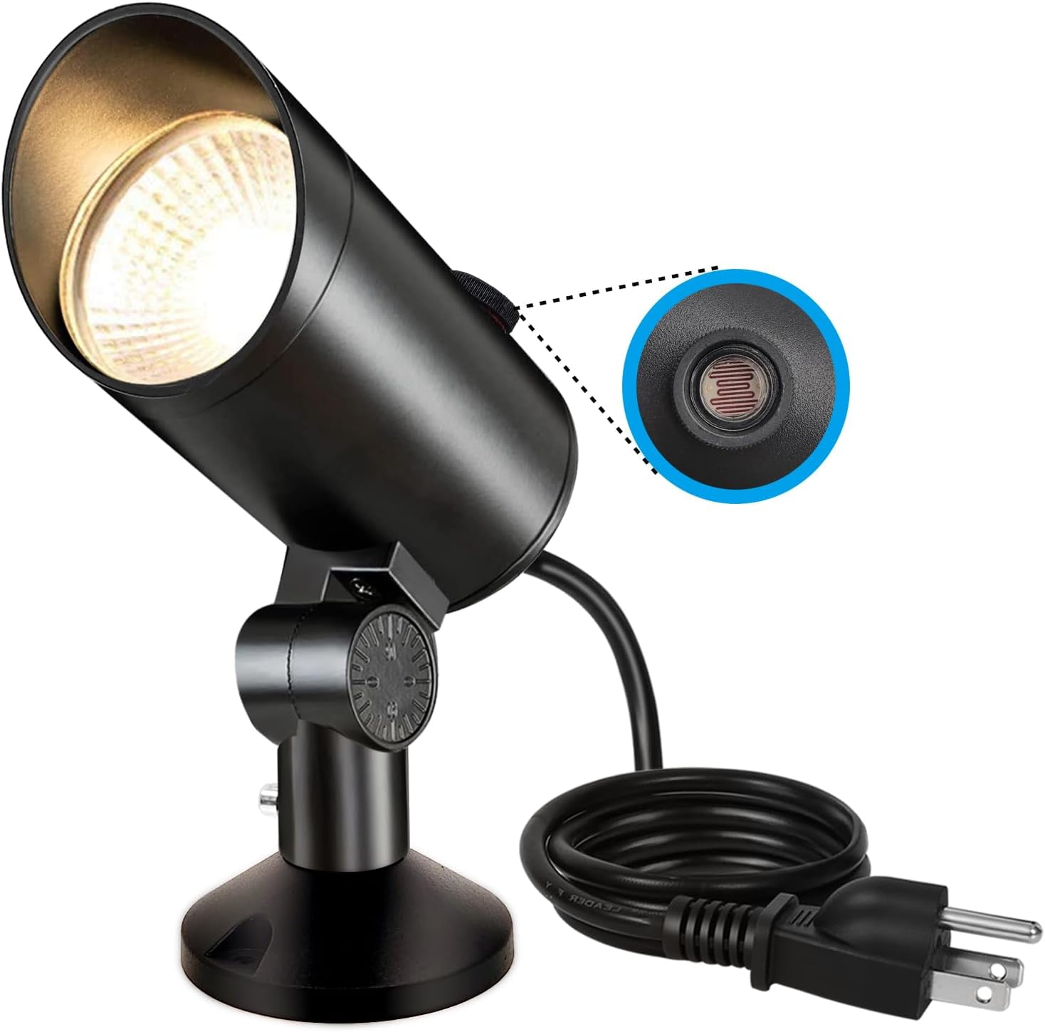 TRAHOO-30W LED Spot Lights Outdoor with Photocell Sensor & Base, 3000K ...