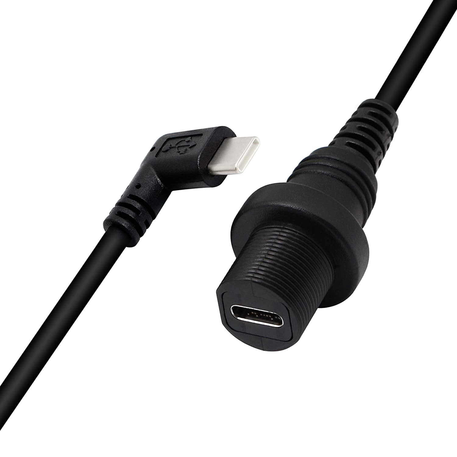 TRAHOO-30cm Right Angle USB Type C 2.0 Car Mount Dash Flush Waterproof ...