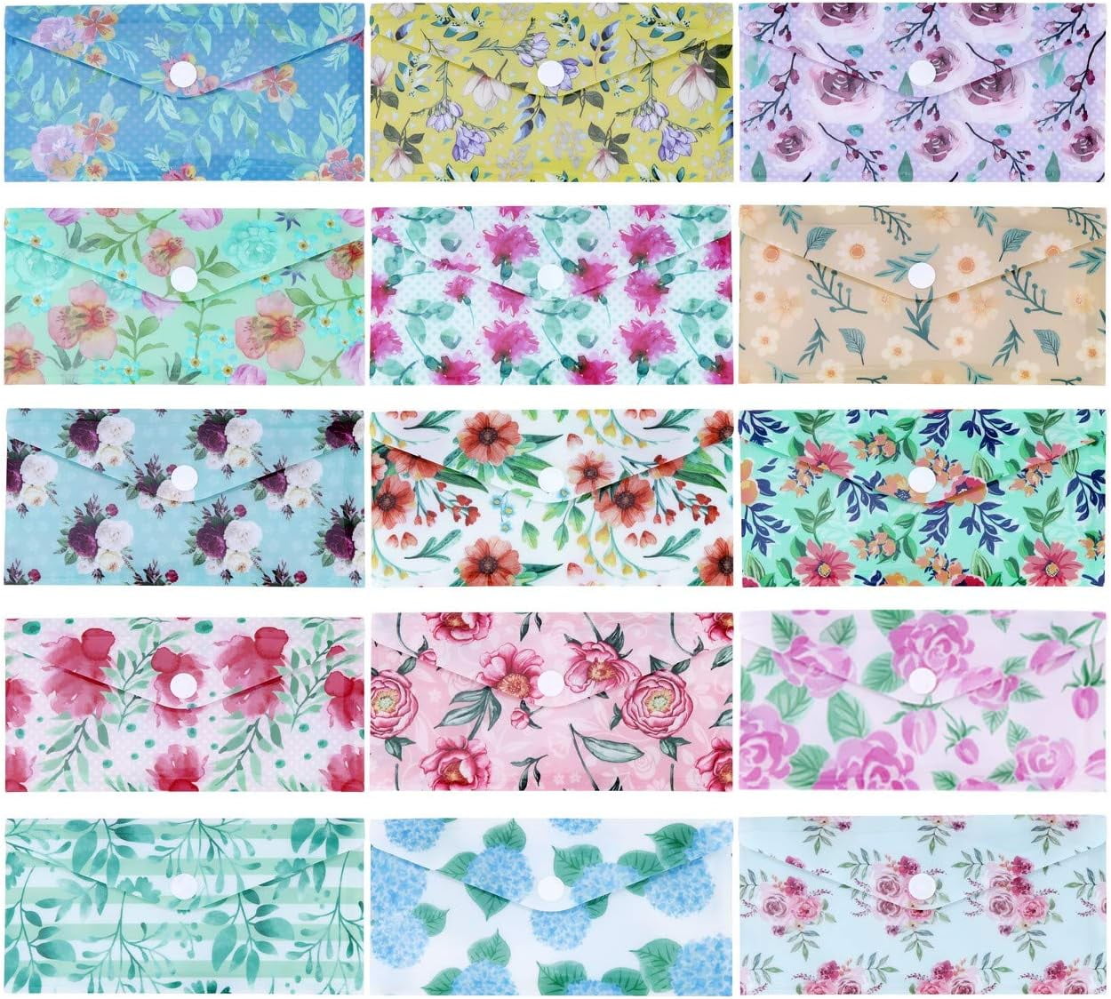 TRAHOO-32Pcs Cash Envelope System, 15 Pack Waterproof Reusable Plastic ...