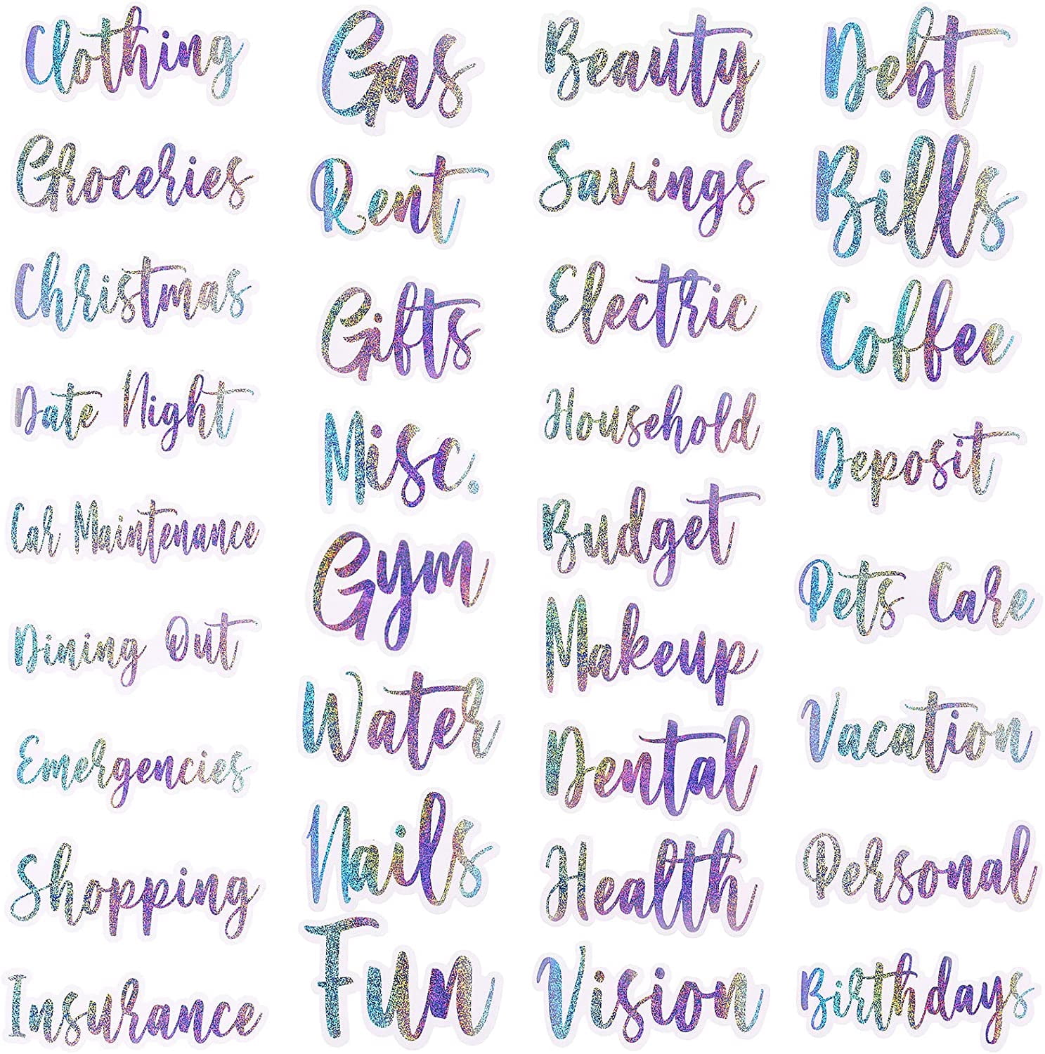 TRAHOO-34 Pieces Cash Envelope Labels Stickers Budget Planners Decals ...