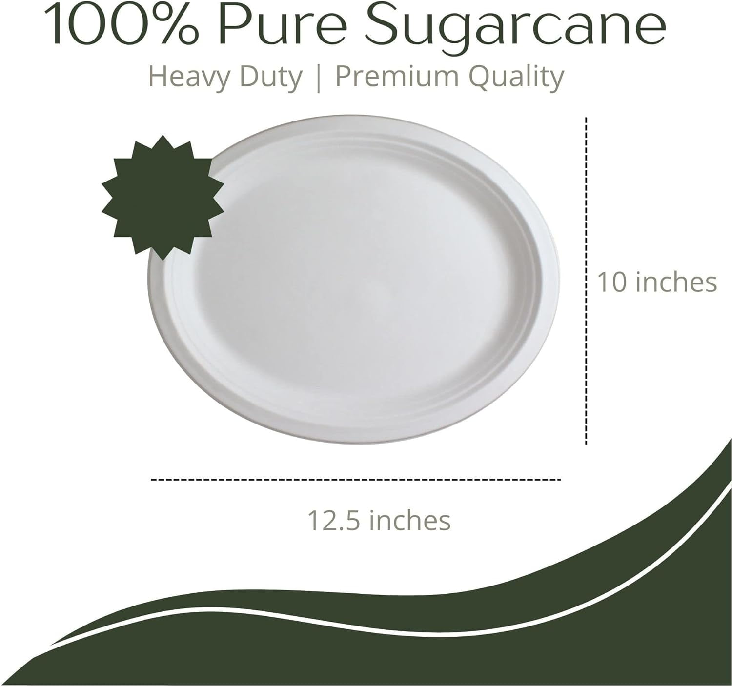 TRAHOO-36 pack Oval Paper Plates 12 inch 100% Compostable Heavy-Duty ...