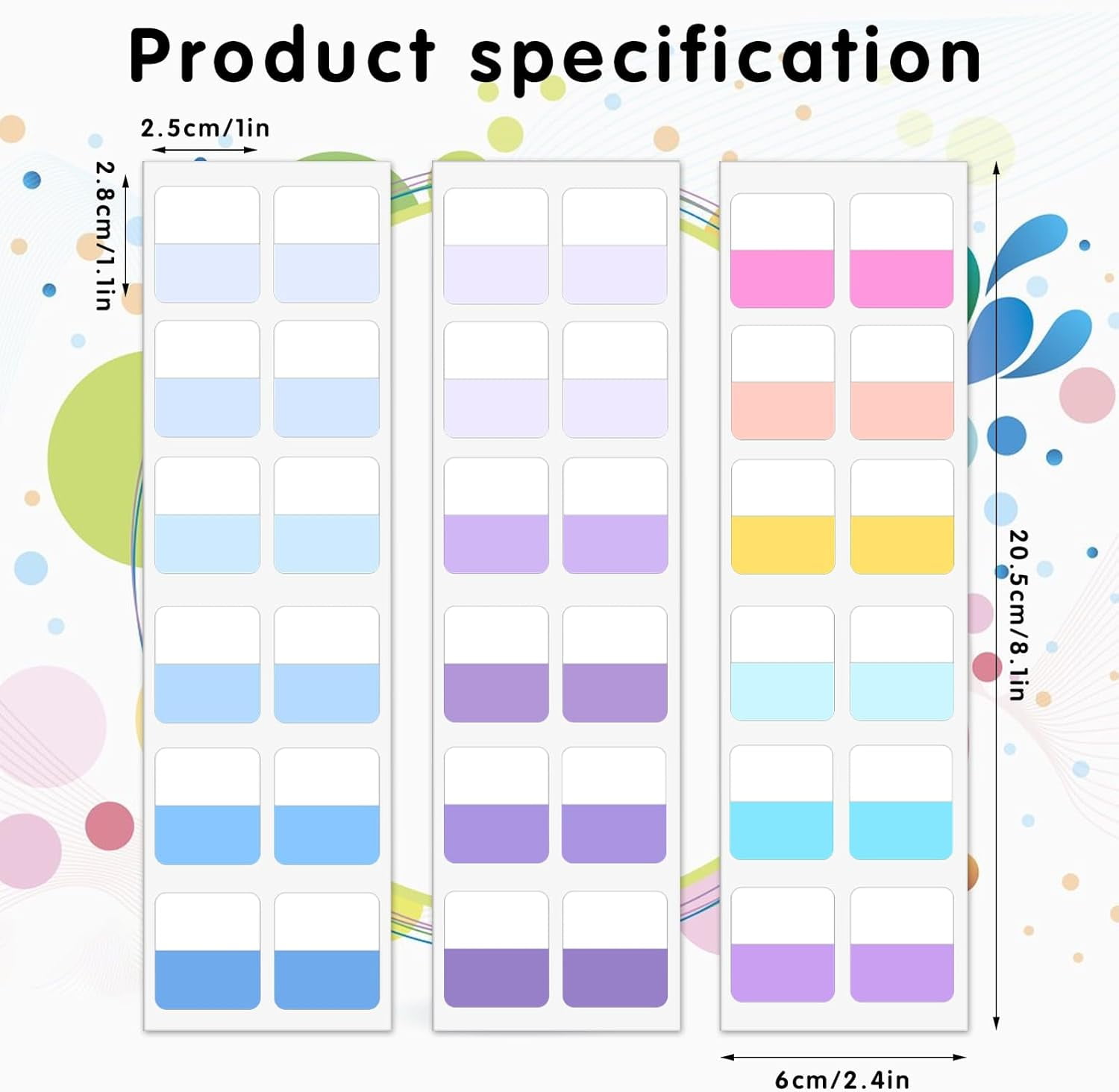 TRAHOO-360 Pcs Sticky Tabs Multi-Colored Indexing Tabs Repositionable ...