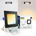 TRAHOO-4 Inch Square Led Recessed Ceiling Light Black with Junction Box ...