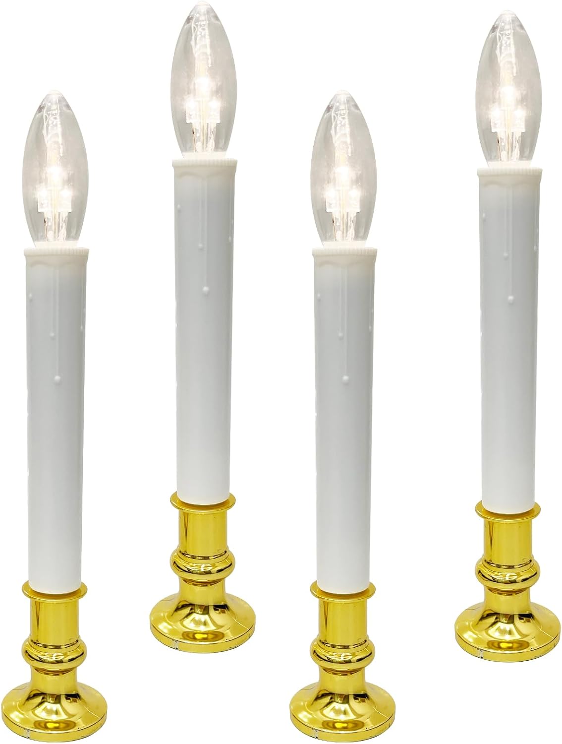 TRAHOO-4 Pack Christmas Battery Operated LED Window Candles with Timer ...