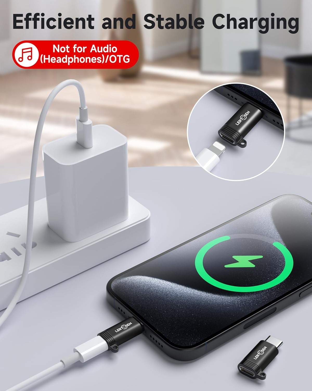 TRAHOO-4 Pack Lightning to USB C Adapter for iPhone 15/16/16 Pro/16 Pro Max/16 Plus,Samsung S24 ...