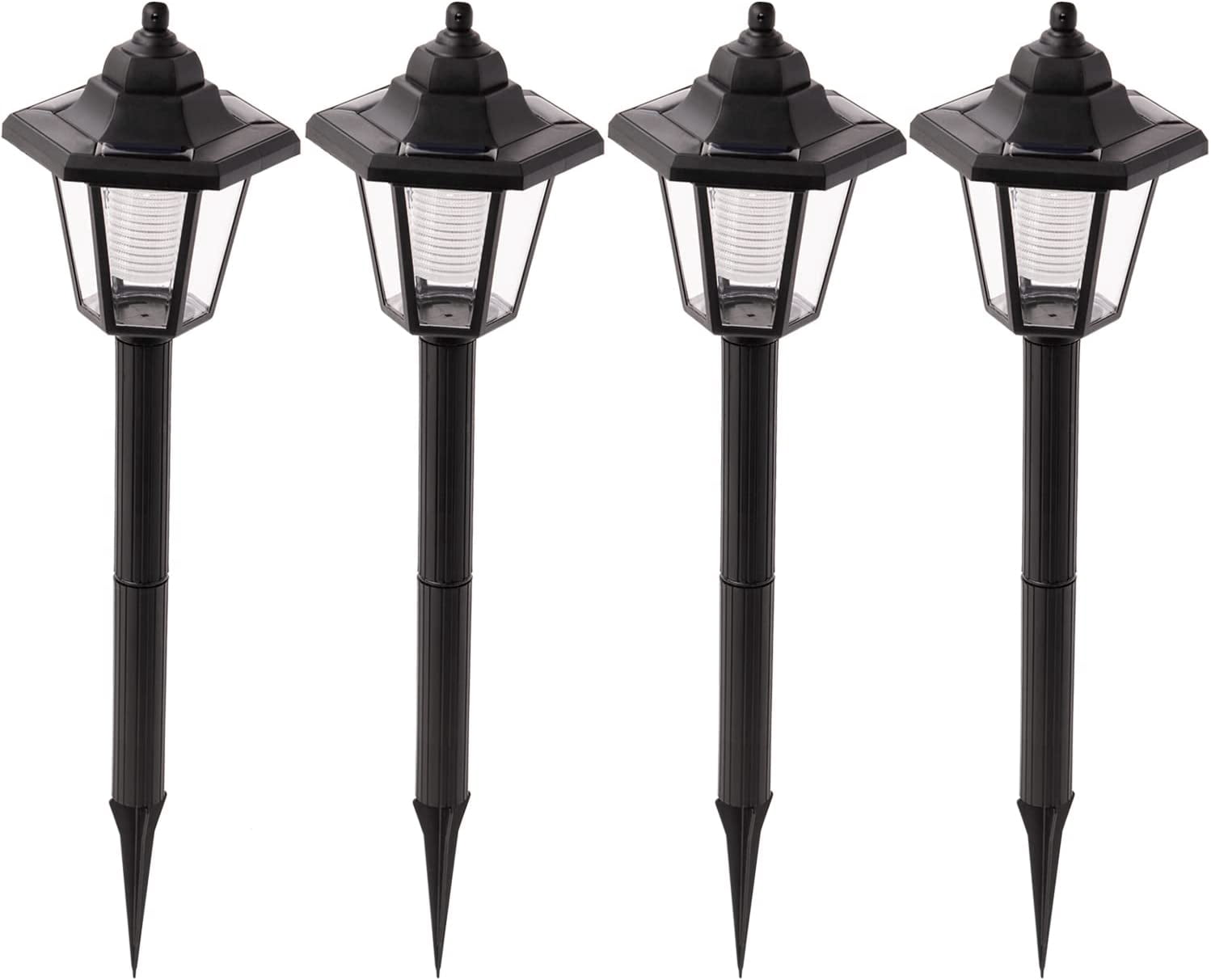 TRAHOO-4 Pack Solar Pathway Lights, LED Bulbs Solar Walkway Lights Auto ...