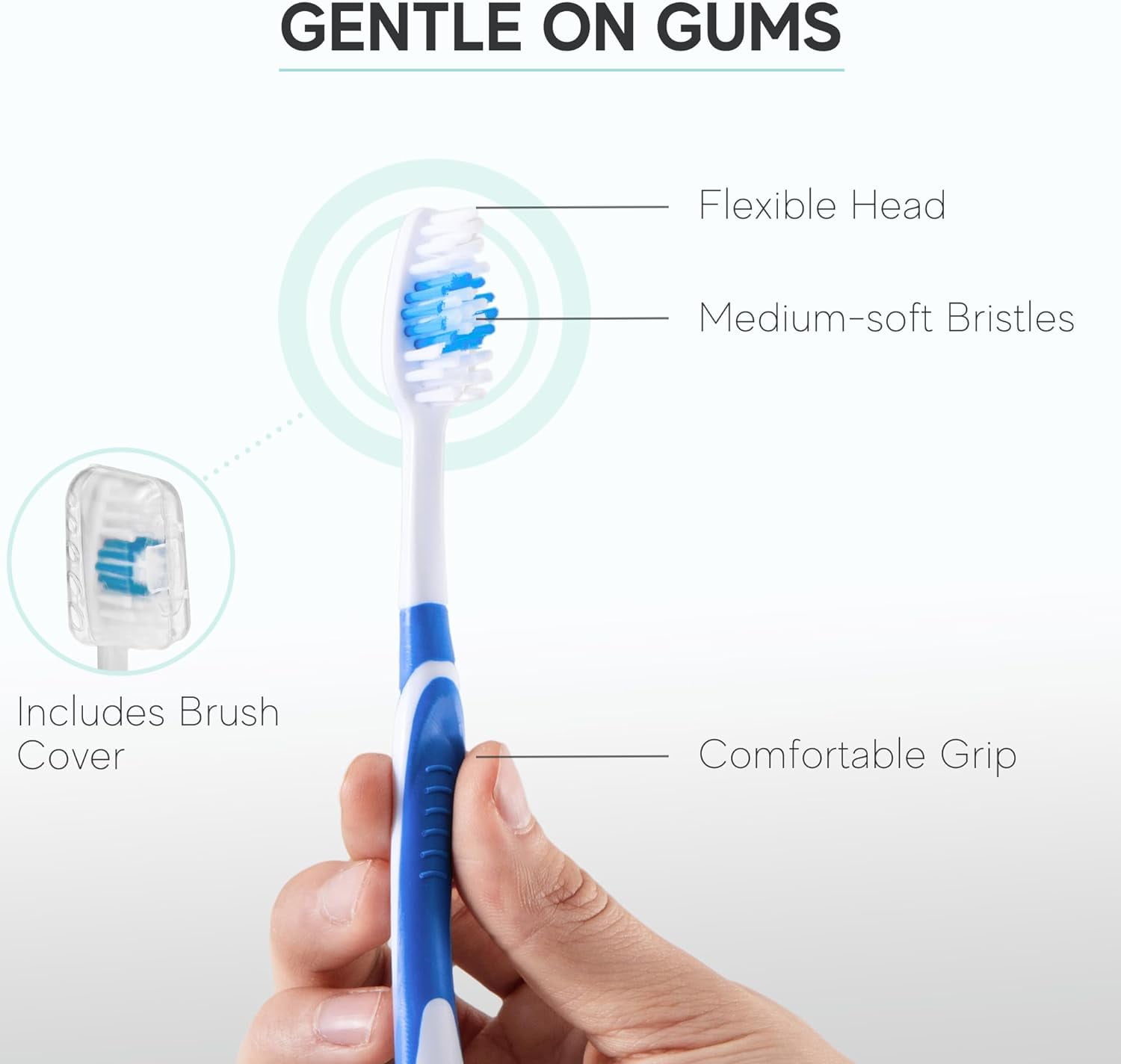 TRAHOO-4 Pack Toothbrushes for Adults - Individually Wrapped Medium ...