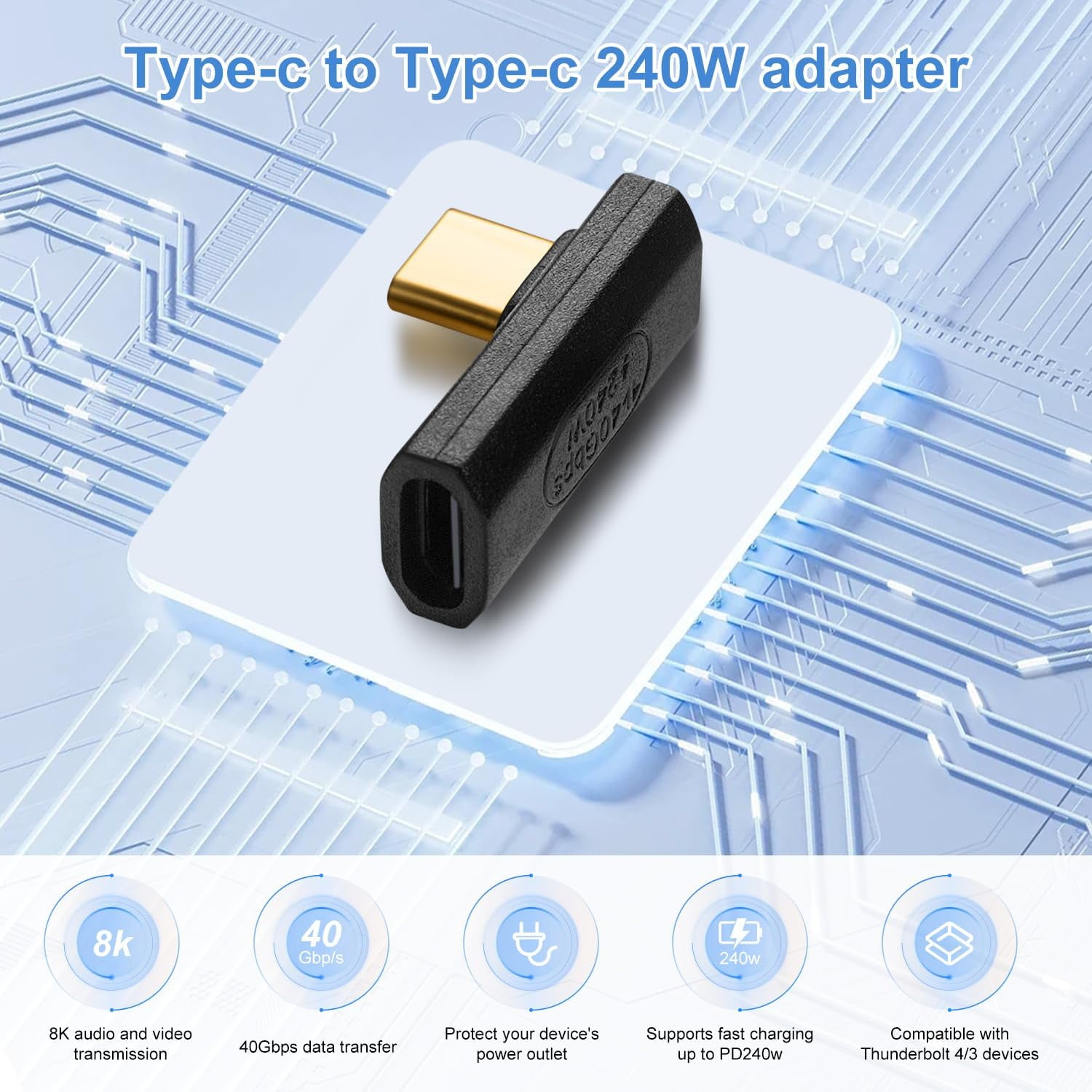 TRAHOO-4 Pack USB C Adapter Connector, Supports Thunderbolt 4/3, USB4/3 ...