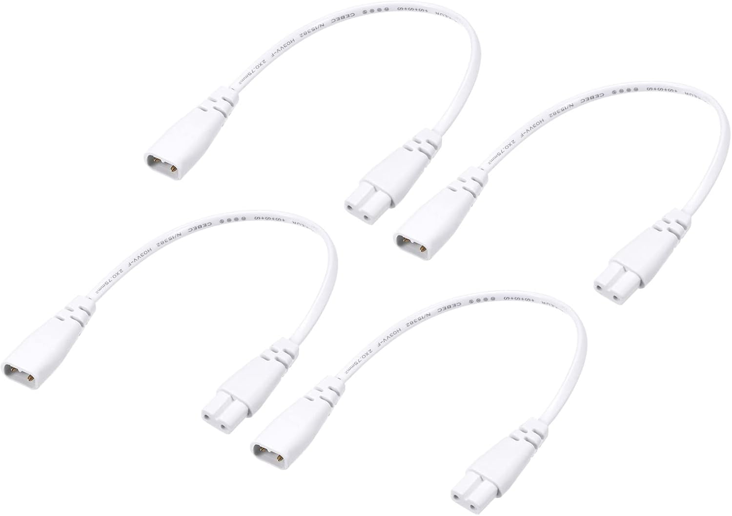 Trahoo 4 Pcs T5 Led Tube Cable Male To Female 2 Pin Extension Cord