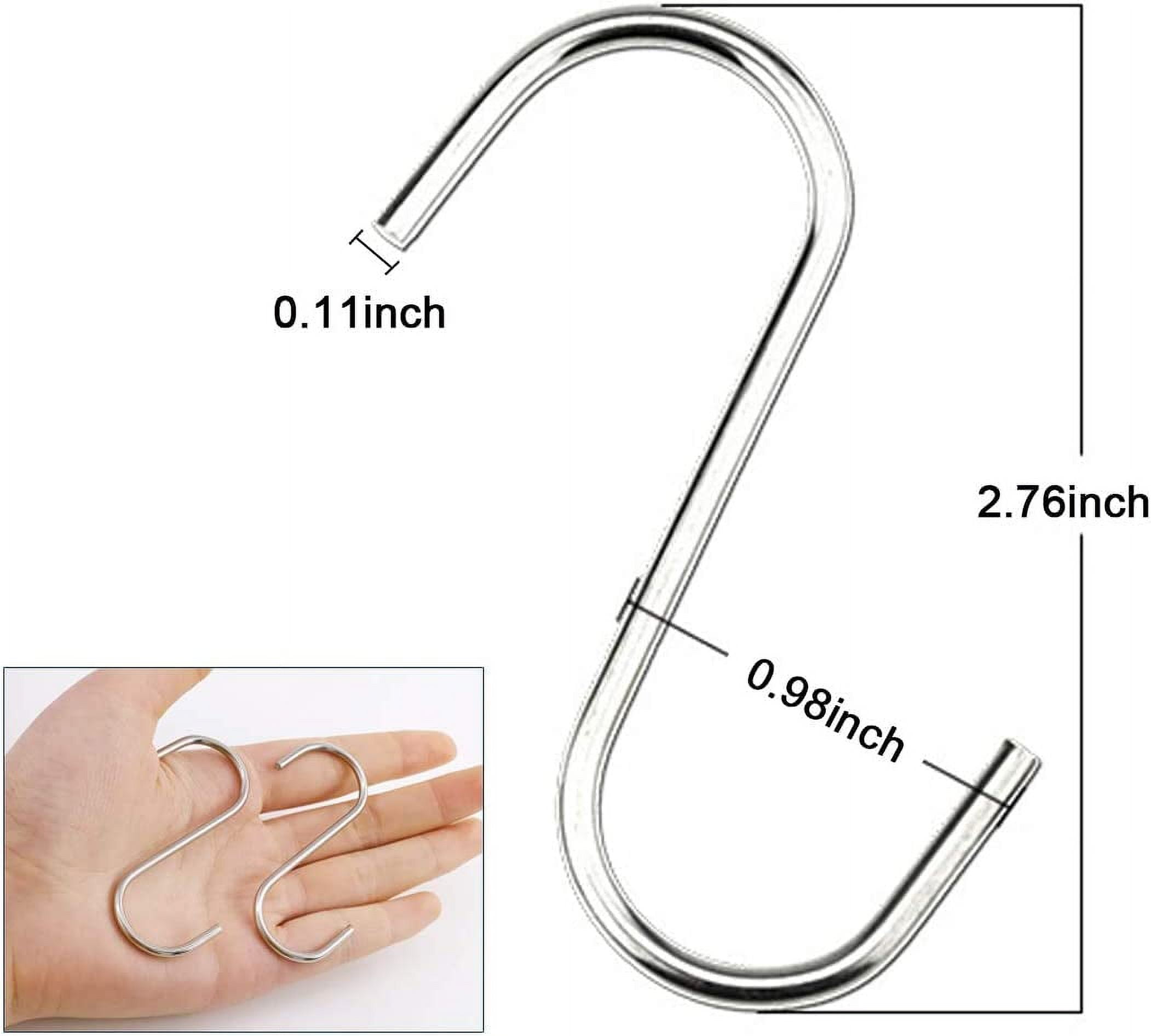 TRAHOO-40-Pack S Hooks - Stainless Steel Heavy Duty S Hooks for Hanging ...