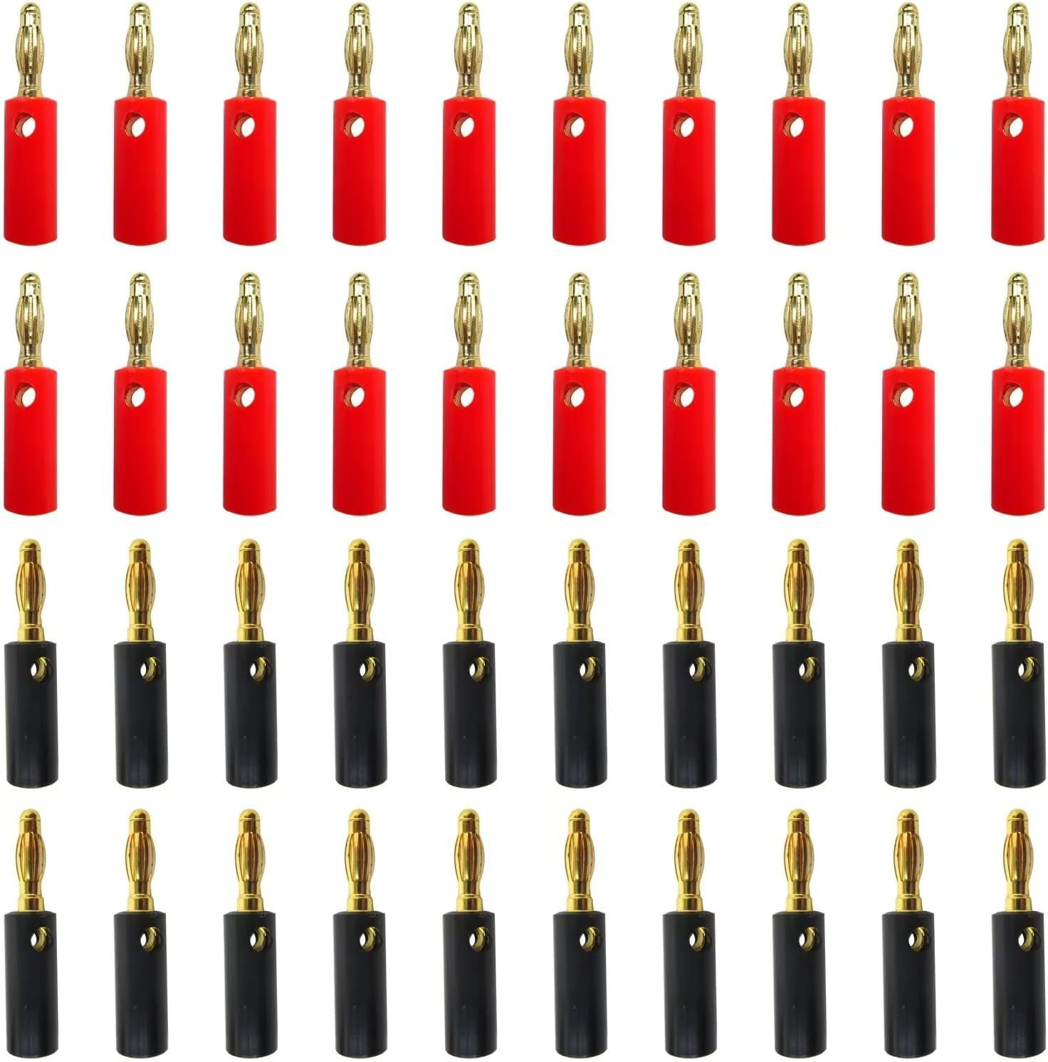 TRAHOO-40Pcs Gold Plated Banana Plugs Audio Jack Speaker Wire Cable ...