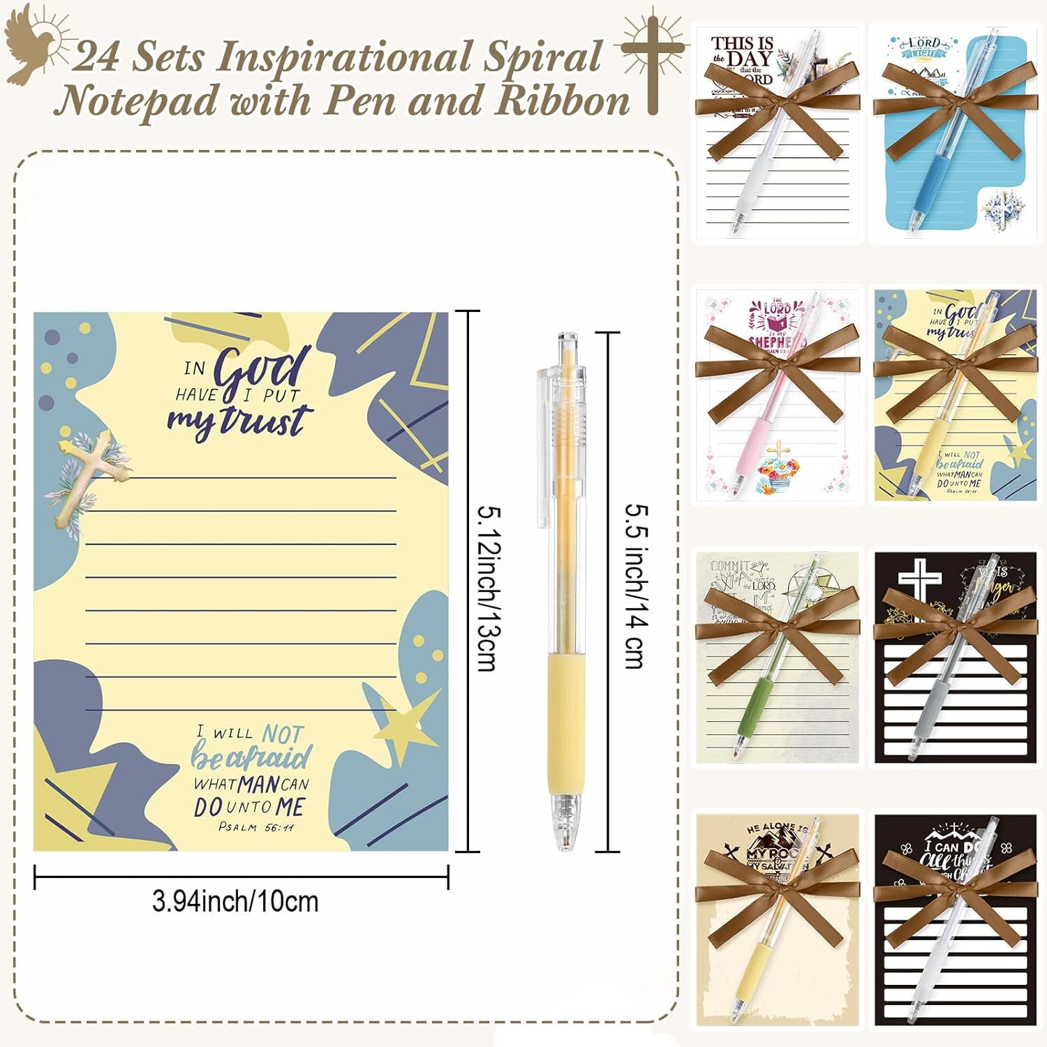 TRAHOO-48 Pcs Appreciation Sticky Note with Pens and Ribbons ...