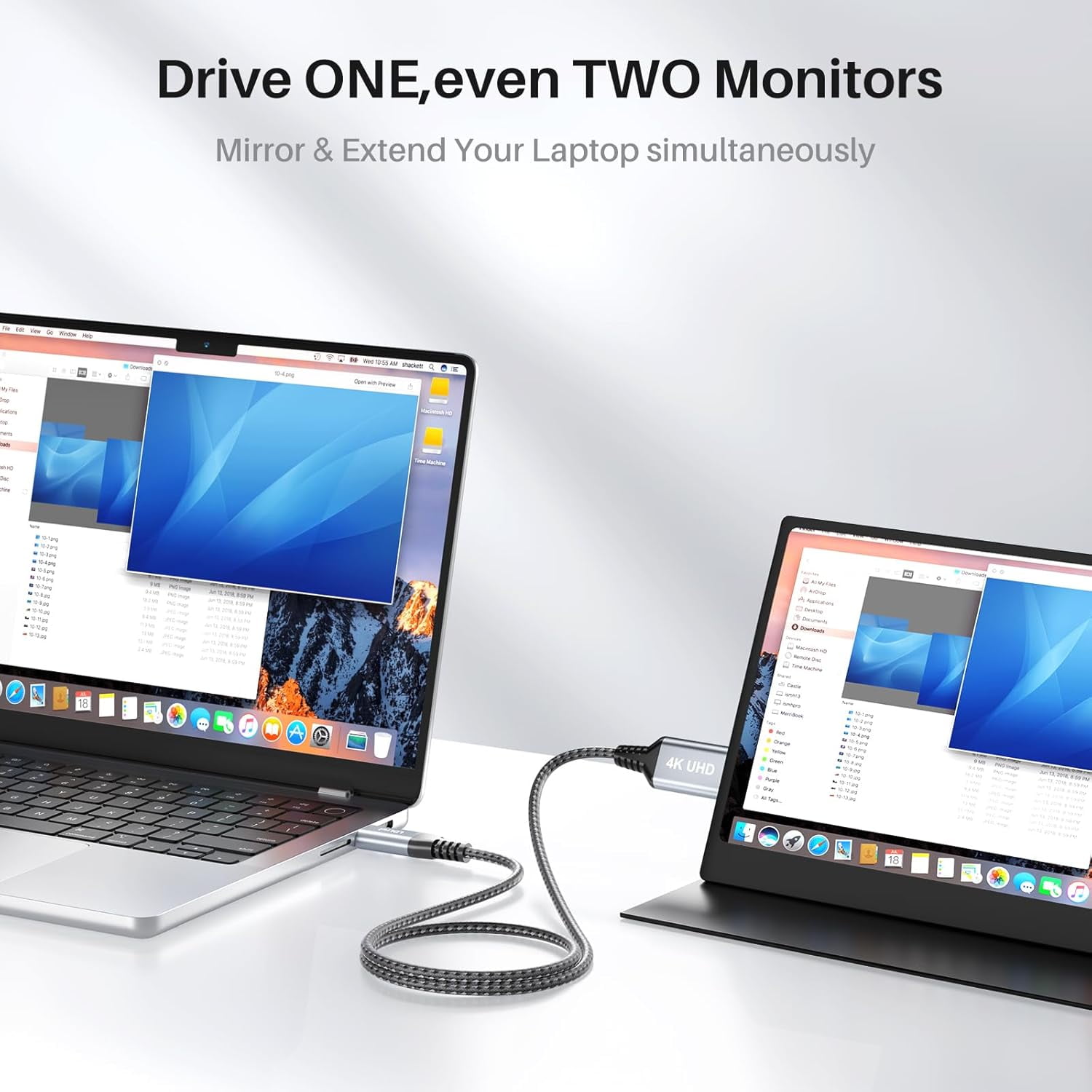 TRAHOO-4K USB C to Mini HDMI Cable 3.3FT, Supports 4K@60Hz, 2K@120Hz ...